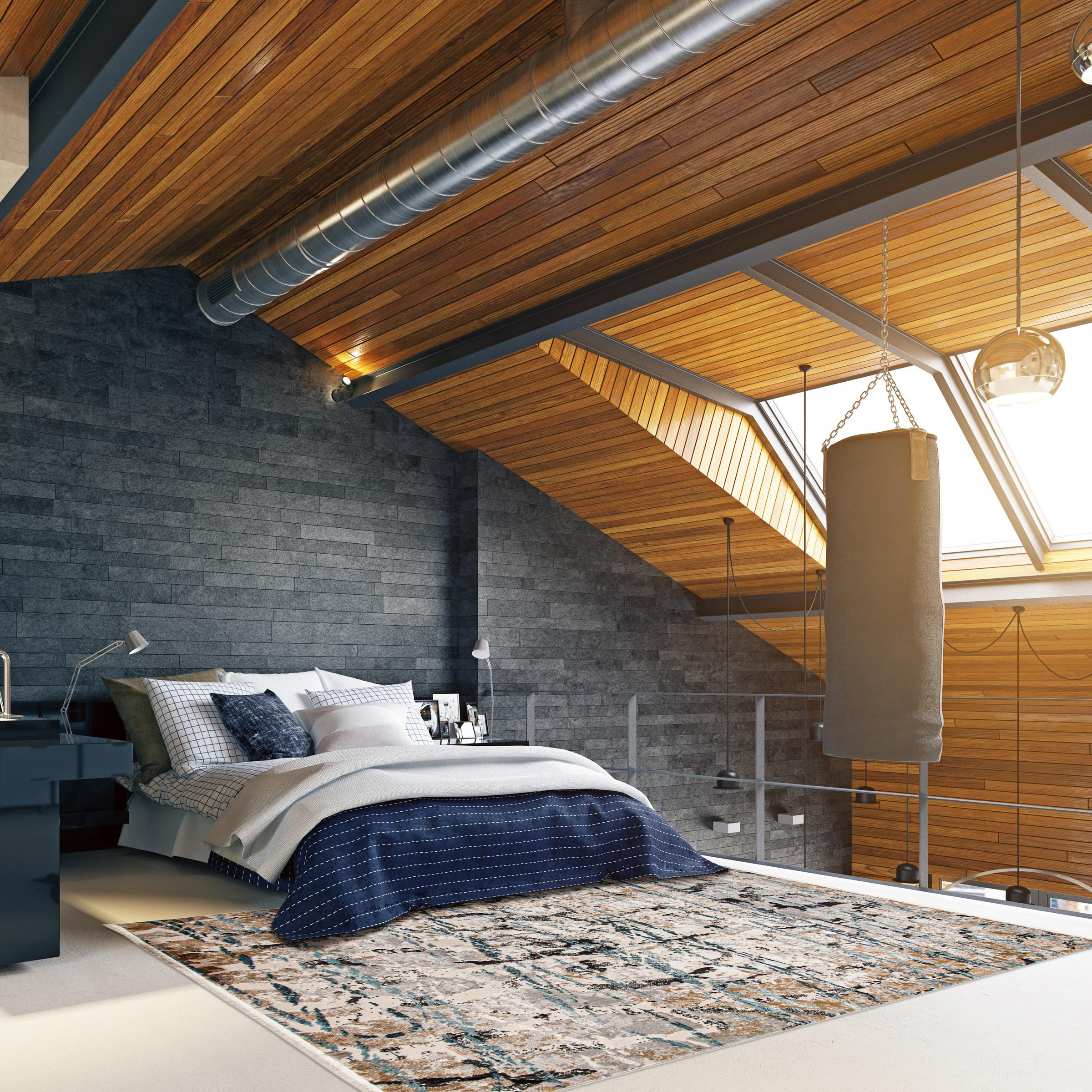 17 Stories Beige/Teal/Brown Area Rug - Wayfair Canada