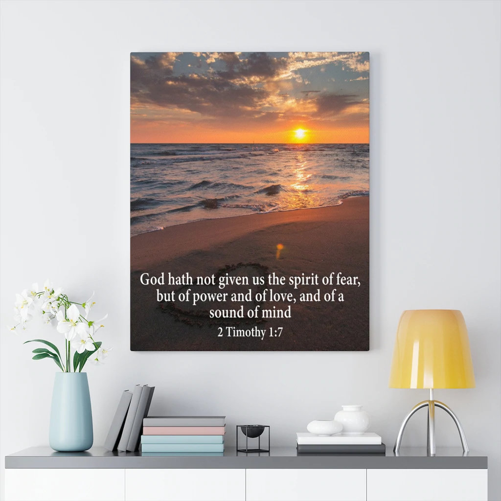 Trinx Scripture Canvas No Fear 2 Timothy 1:7 Christian Wall Art Bible ...