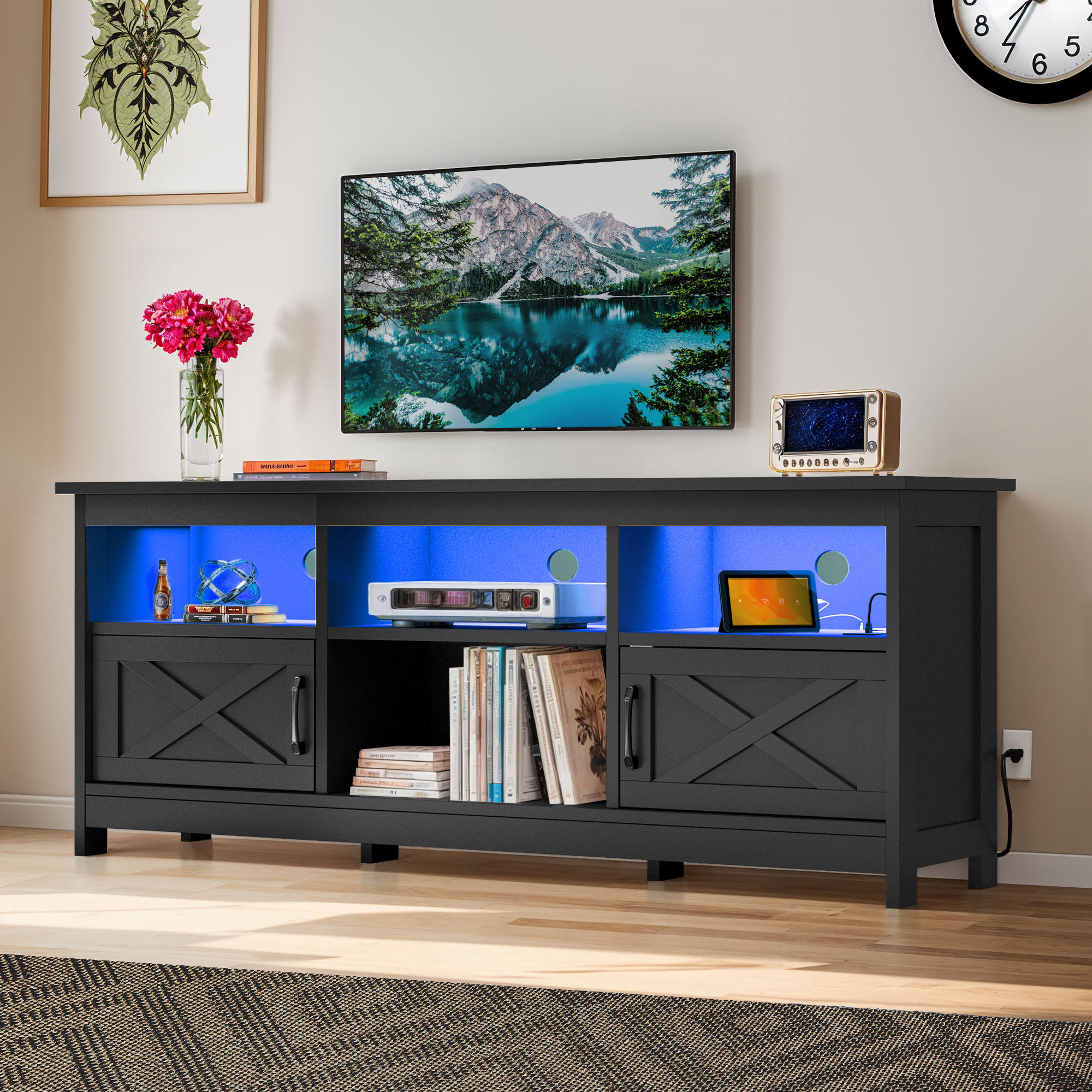 Wrought Studio™ Mercato Modern Farmhouse TV Stand Media Console Media ...