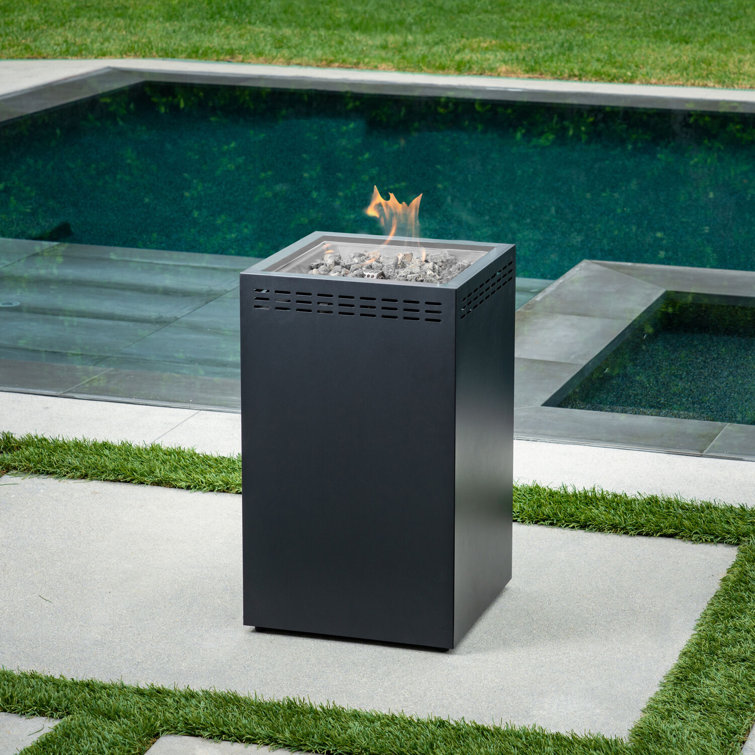 Winston Porter Tile-Top Steel Propane Fire Column & Reviews | Wayfair