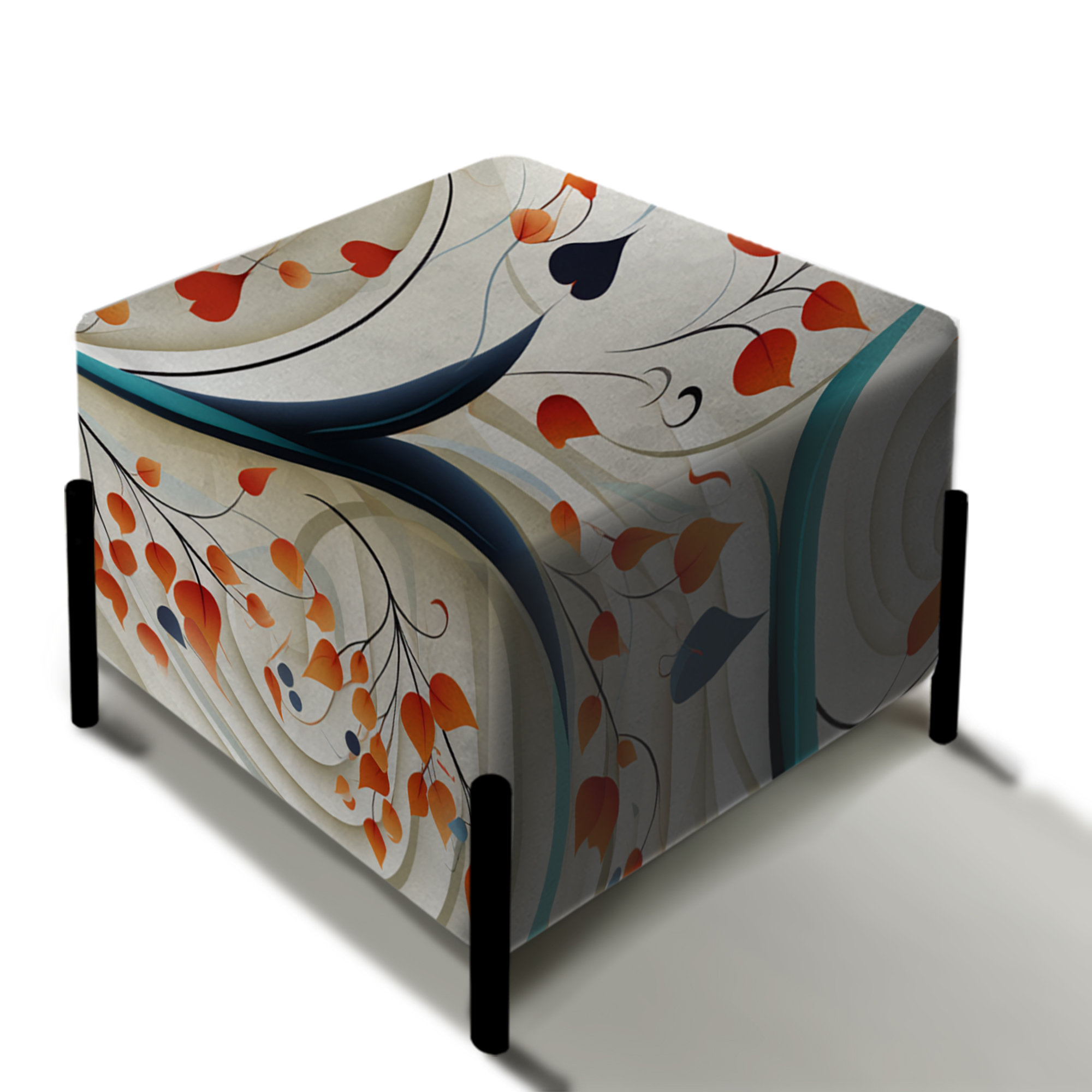 Design Art Orange Spiritual Harmony Botanical Zen - Floral Square ...