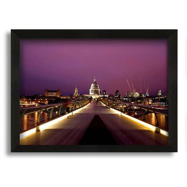 Ebern Designs Millennium Bridge London - Single Picture Frame Print on ...