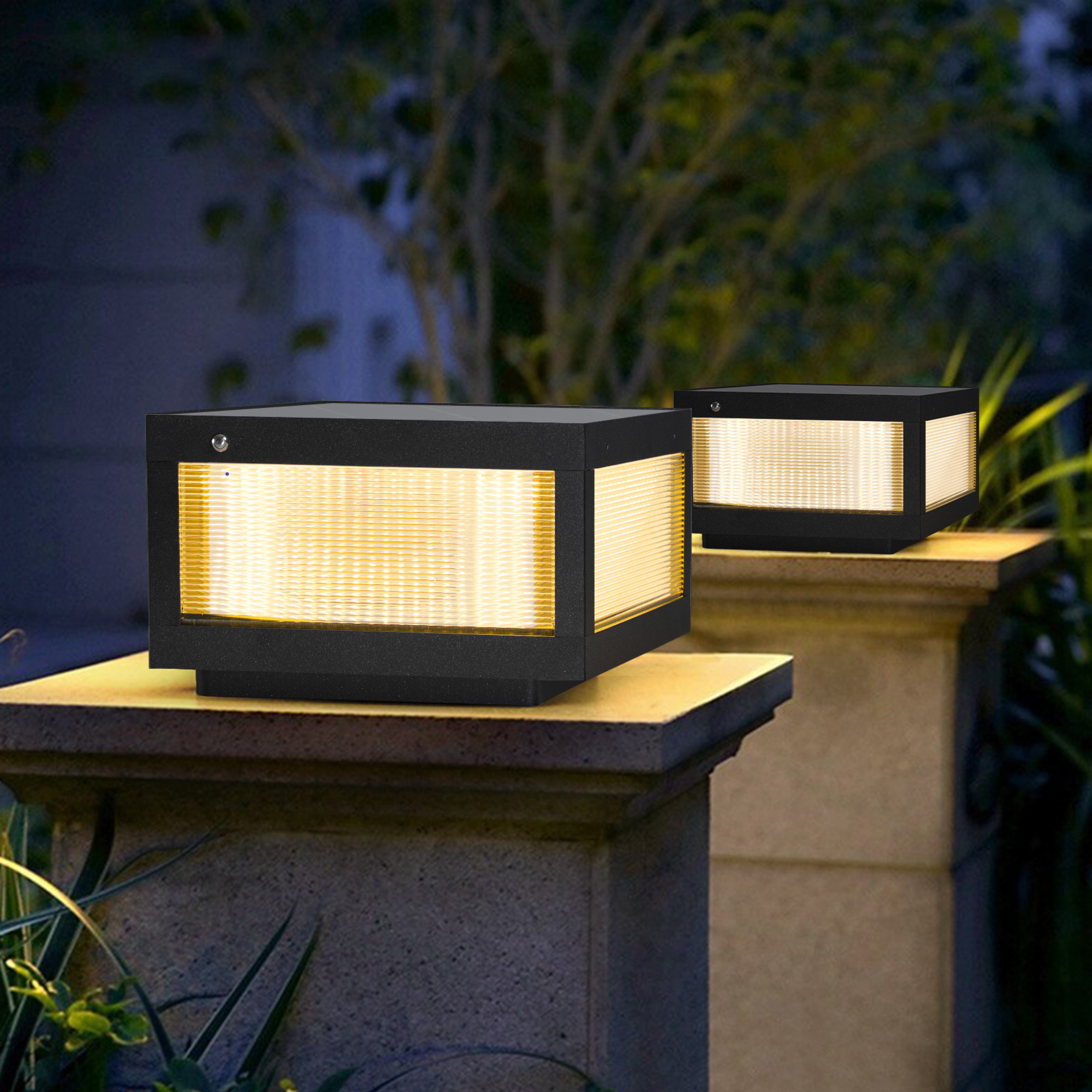 Latitude Run® Niels Black 2 -Light 7.9" H Solar Powered Integrated ...