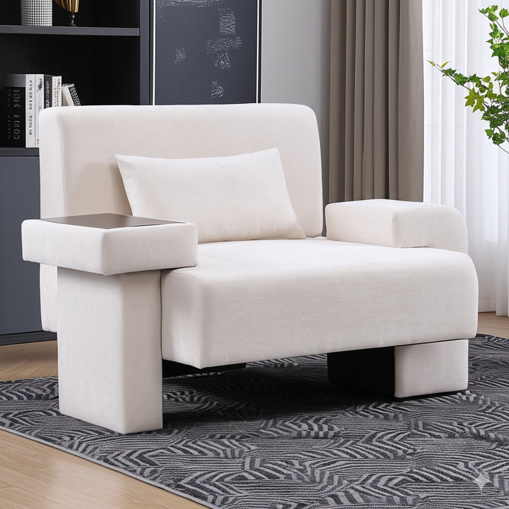 Latitude Run® Oversized Armchair With Pillow Upholstered | Wayfair