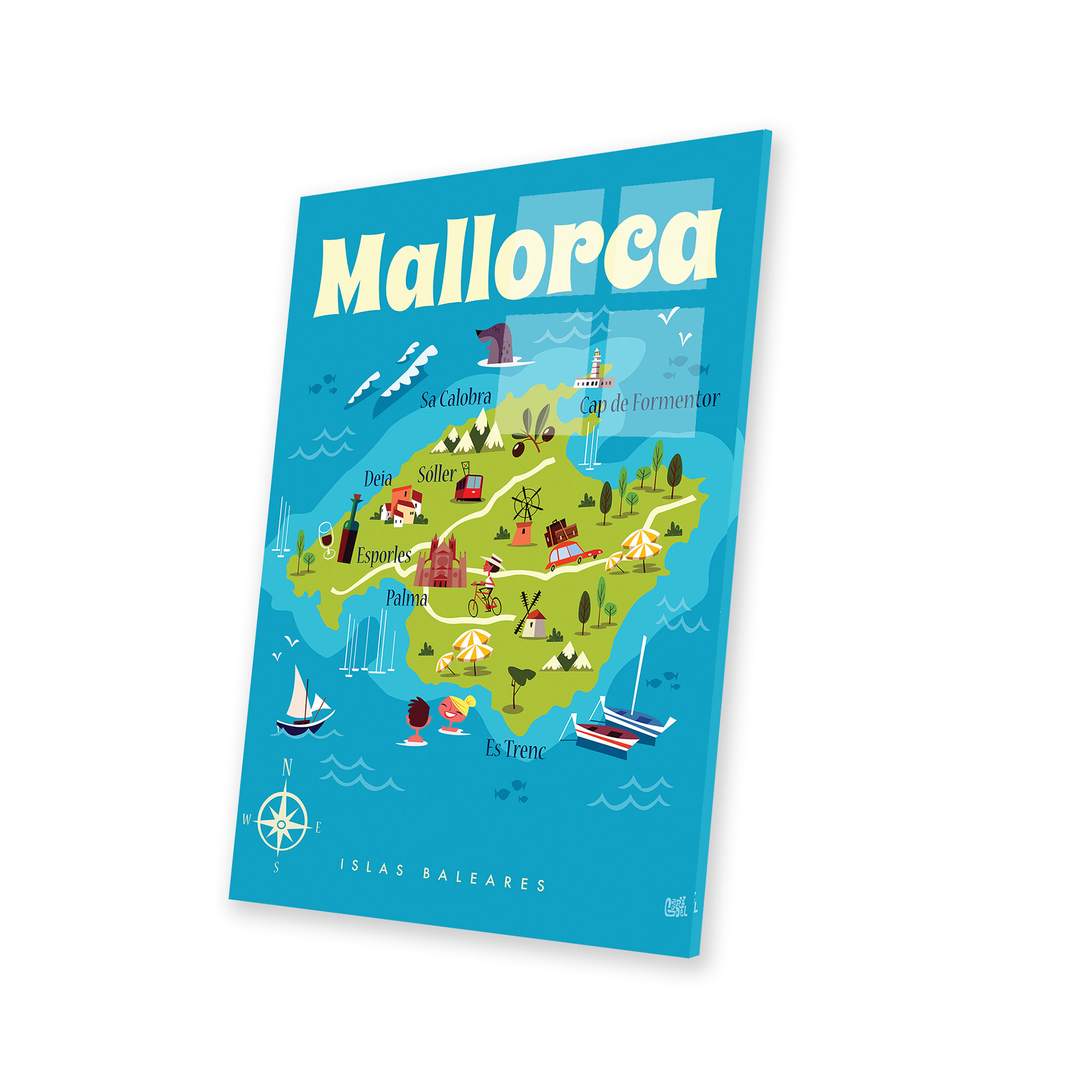 Ebern Designs Mallorca Map On Plastic / Acrylic by Gary Godel Painting ...