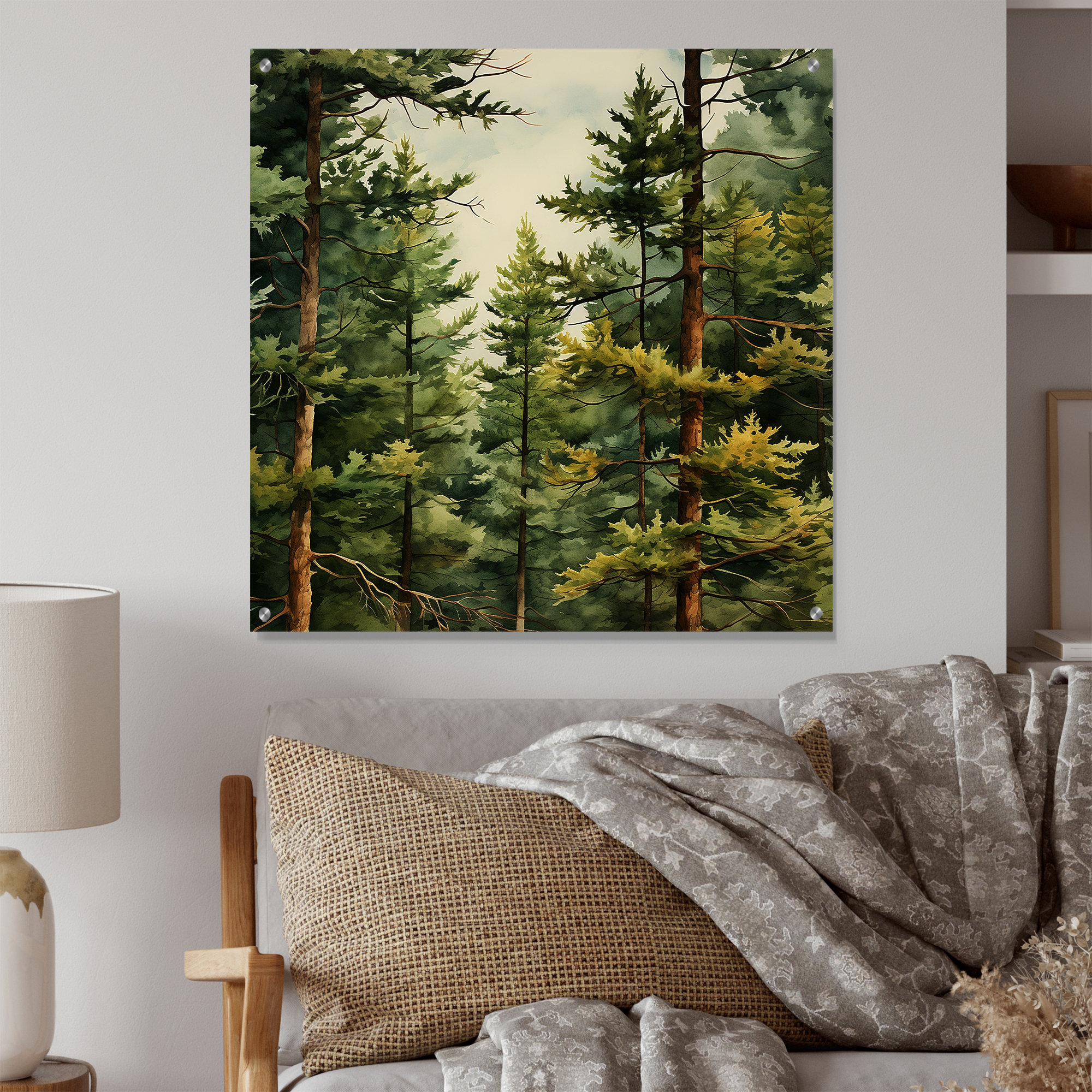 Millwood Pines Pine Tree Symphony II - Tree Pine Acrylic Wall Art | Wayfair