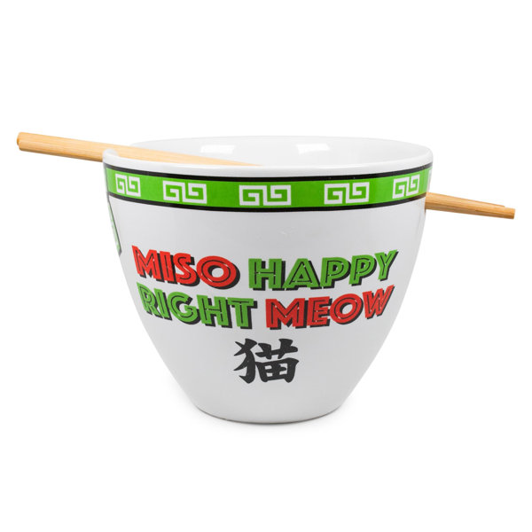 Toynk Bowl Bop Miso Happy Japanese Dinnerware Set | 16-ounce Ramen Bowl ...