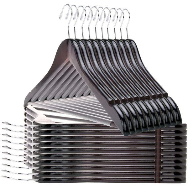 Rebrilliant Lowenstein Wood Non-Slip Standard Hanger & Reviews | Wayfair