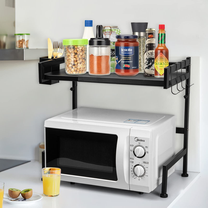 Ebern Designs Omarr 27.6'' Iron Baker's Rack with Microwave ...