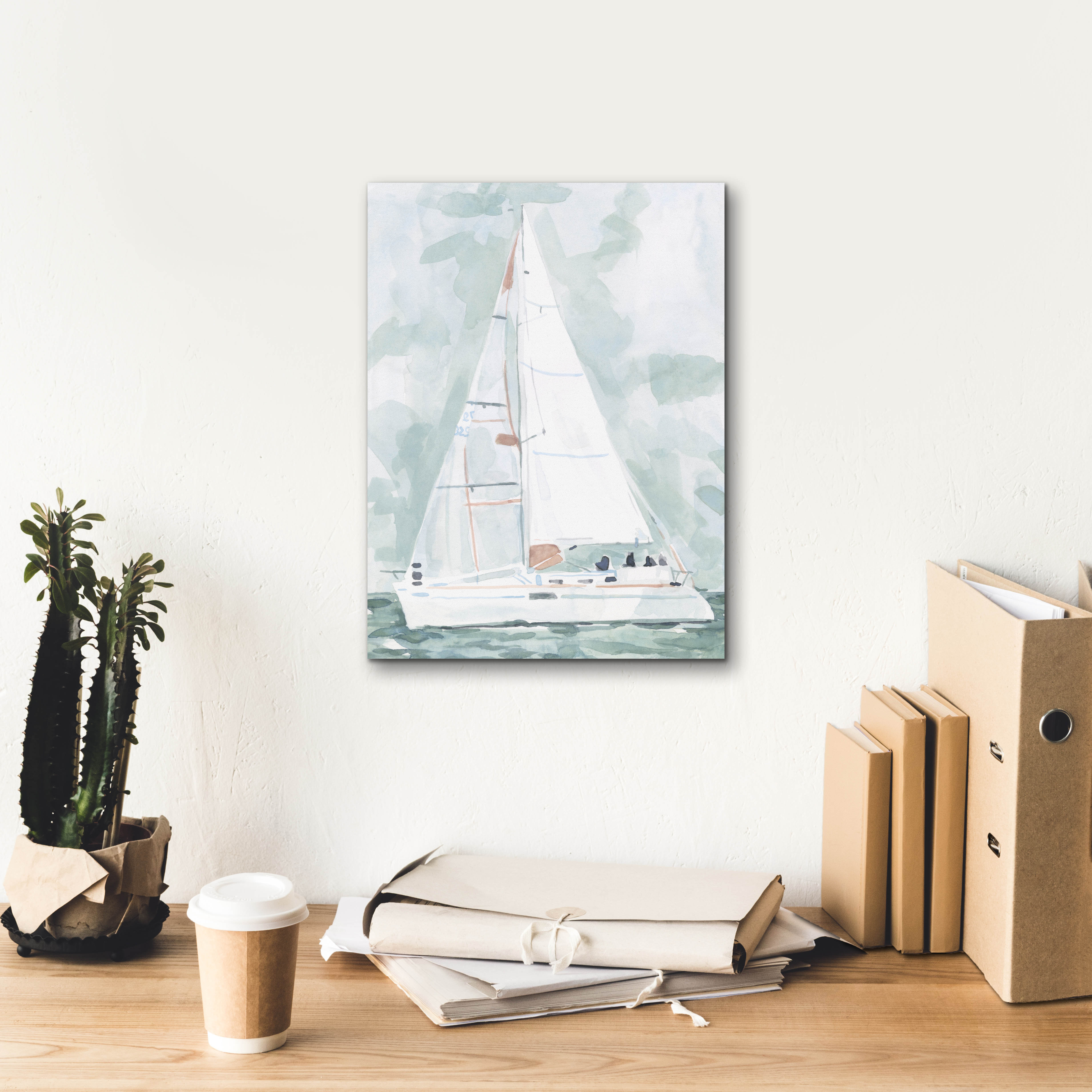 Breakwater Bay Soft Sailboat 2' by Emma Scarvey Canvas Wall Art | Wayfair