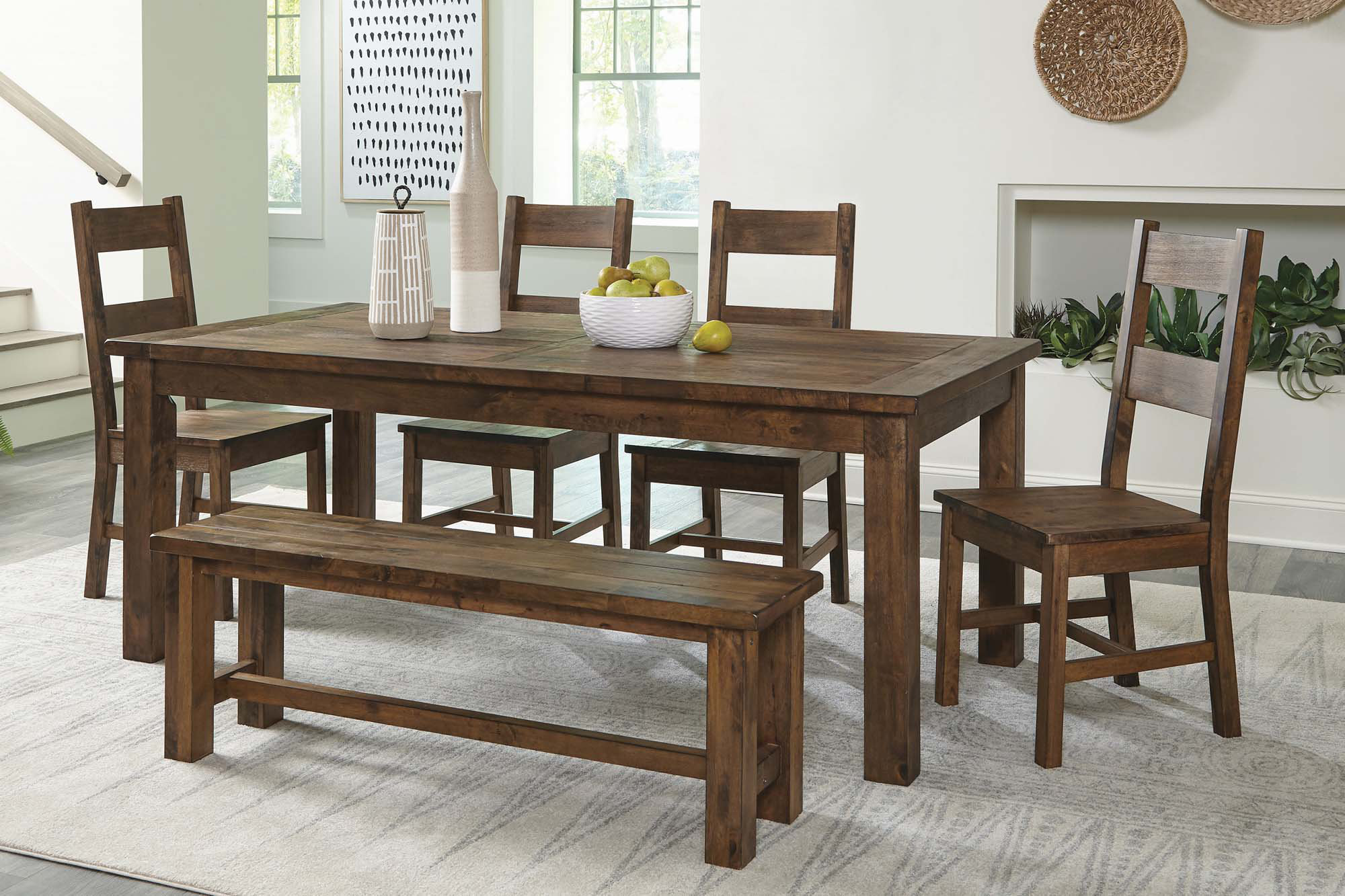 Bloomsbury Market Dealie Classic Dining 6Pc Set Table Bench 4X Side ...