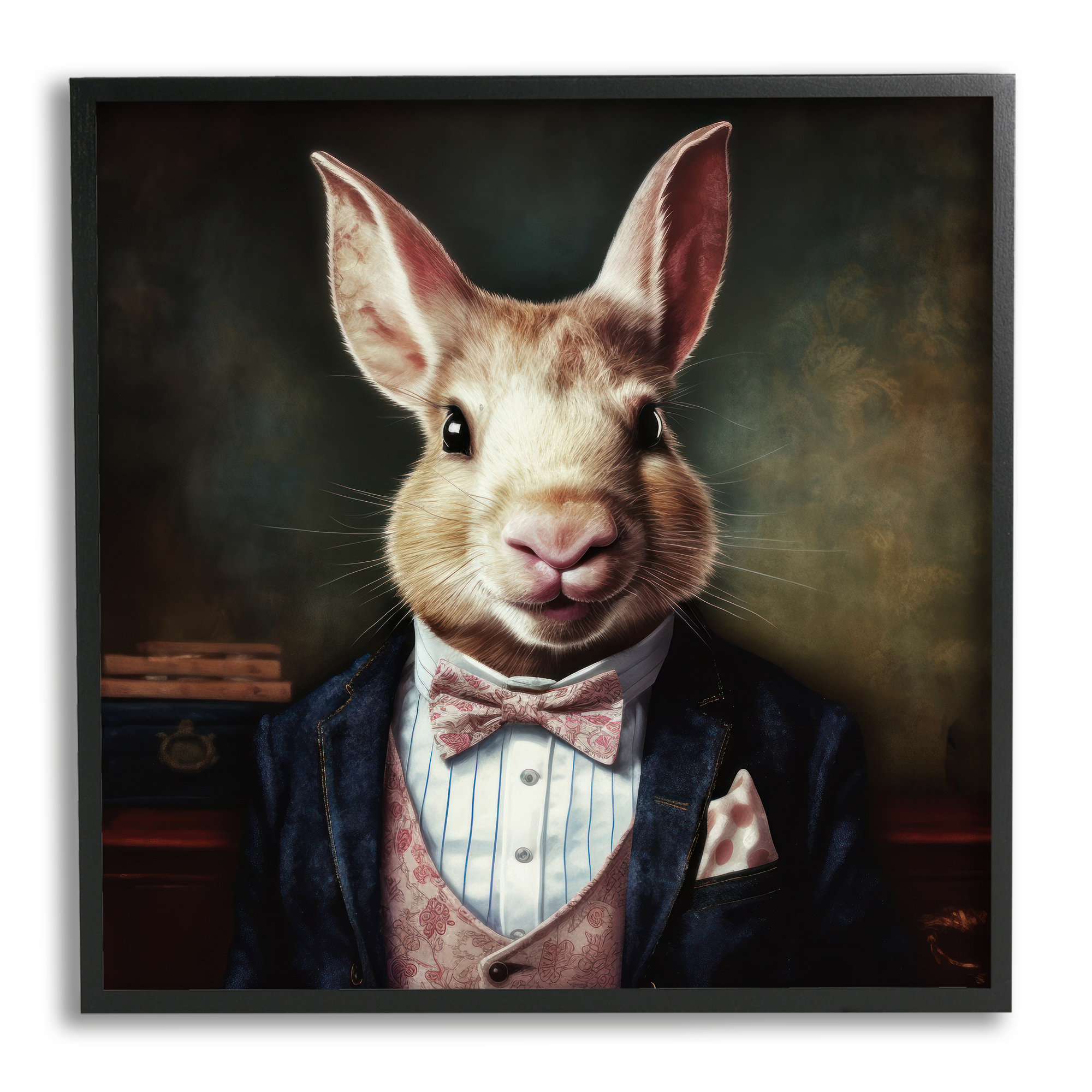 Stupell Industries Classy Fashion Rabbit Framed Giclee Art by Lazar ...