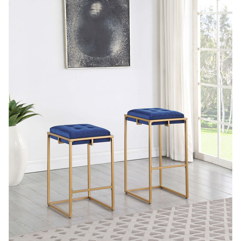 Mercury Row® Simmerman Upholstered Counter Stool with Metal Frame ...