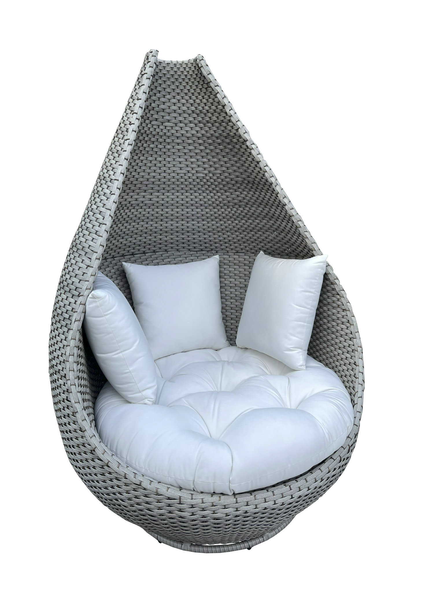 Dakota Fields Grey Wicker Cuddle Chair | Wayfair