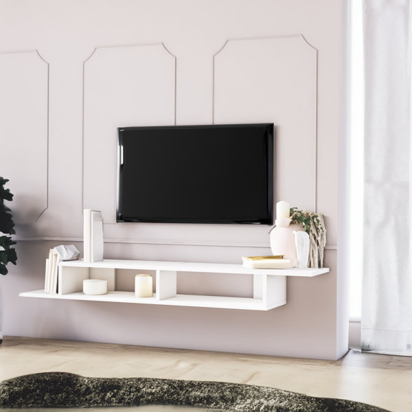 Latitude Run® White Color Minimalist Floating Tv Stand For Tvs Up To 58 ...