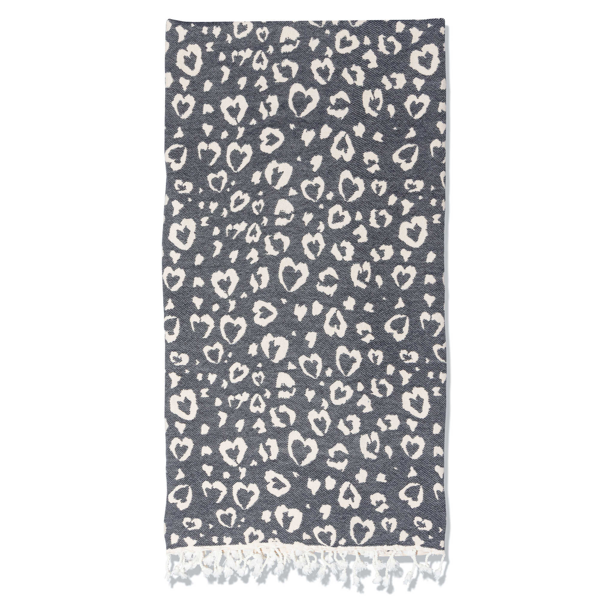 InfuseZen Antalya Leopard Heart Turkish Throw Blanket for Sofa or Couch ...