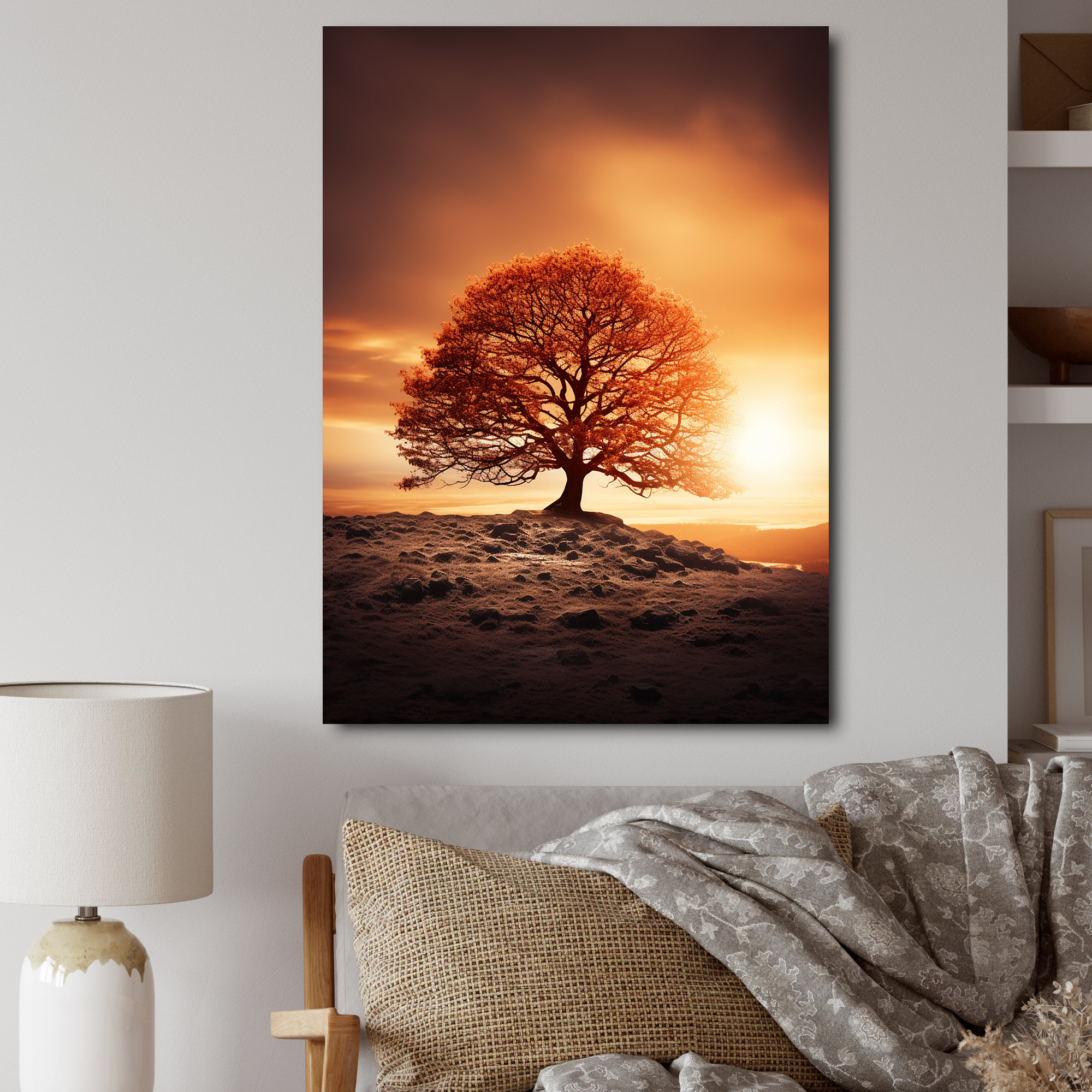 Latitude Run® Brown Tree Dusks Embrace I - Landscape Trees Canvas Print ...