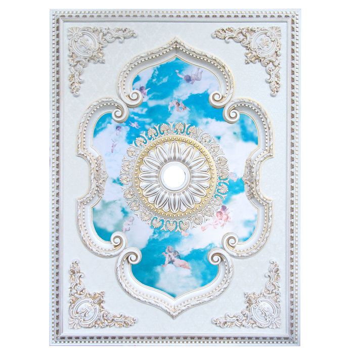 Artistry Lighting Rectangular Blue Sky Angel Center Ceiling Medallion ...