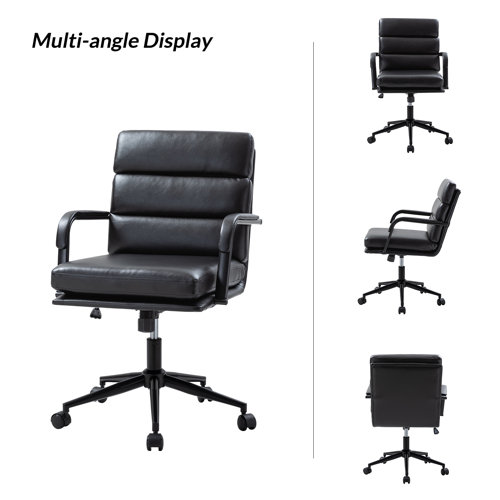Wade Logan® Anagrace Leather Upholstered Swivel Tilt Task Office Chair ...
