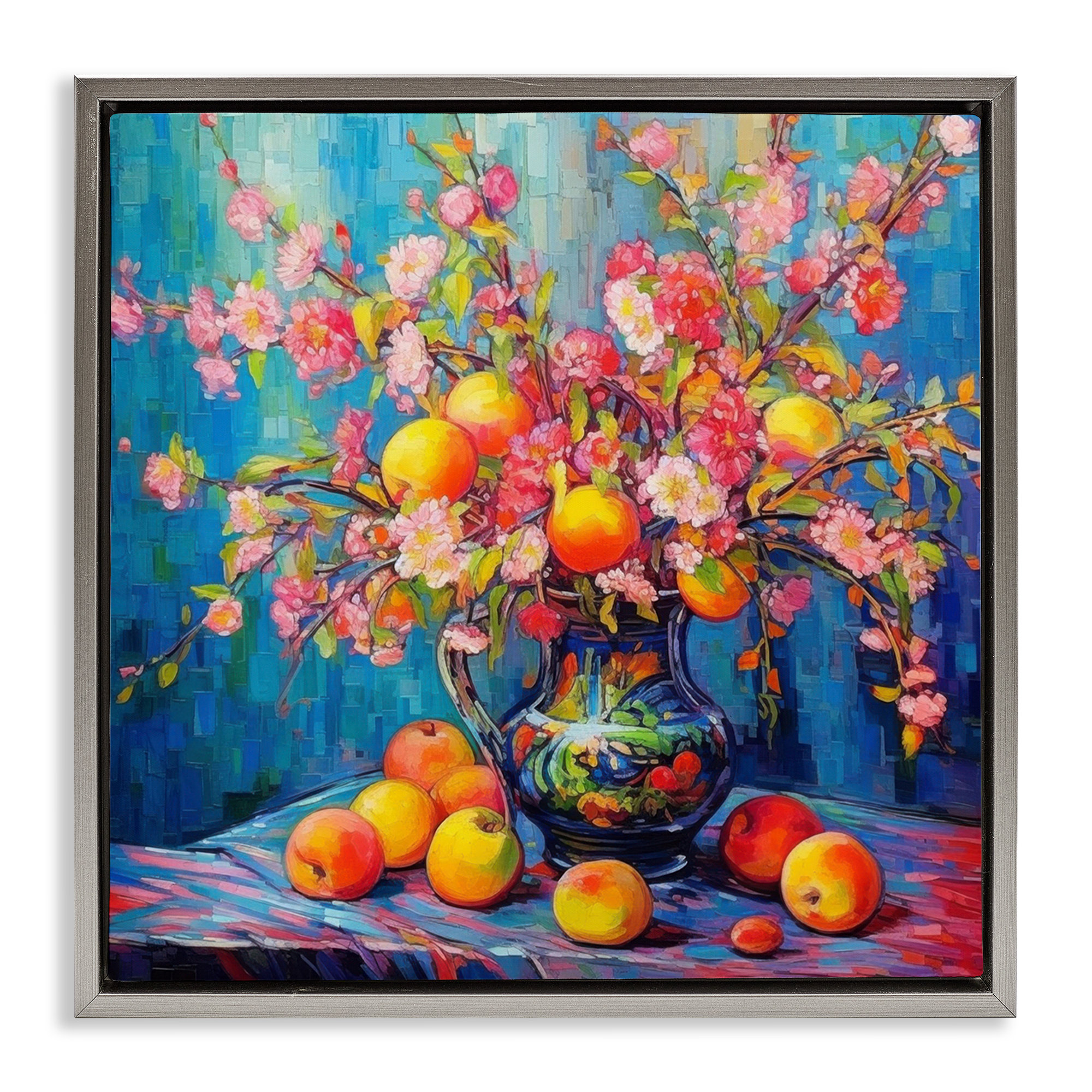 Red Barrel Studio® Peach & Florals Bouquet Floater Canvas Wall Art by ...