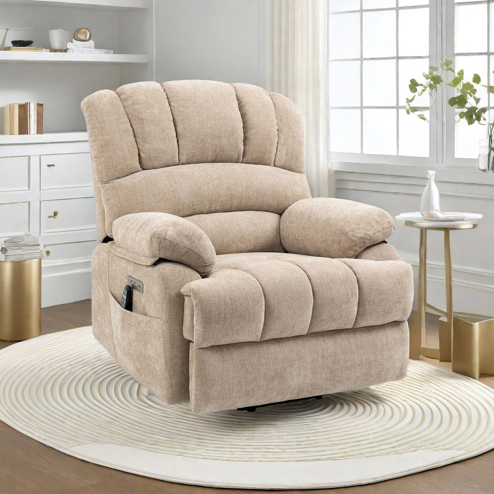 Latitude Run® Victorin 40 " W Power Lift Recliner With Heated Massage ...