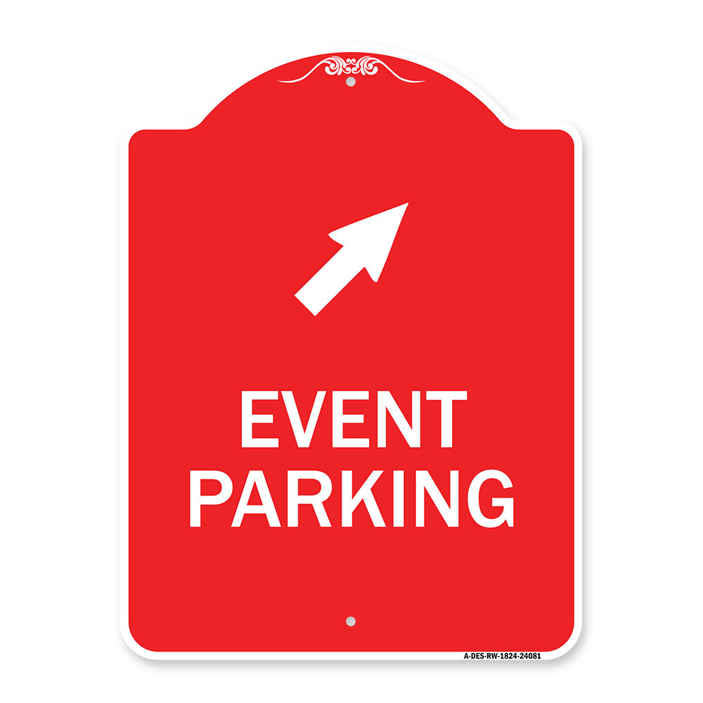 Signmission Designer Series Sign - Event Parking (Up Right Arrow Symbol ...