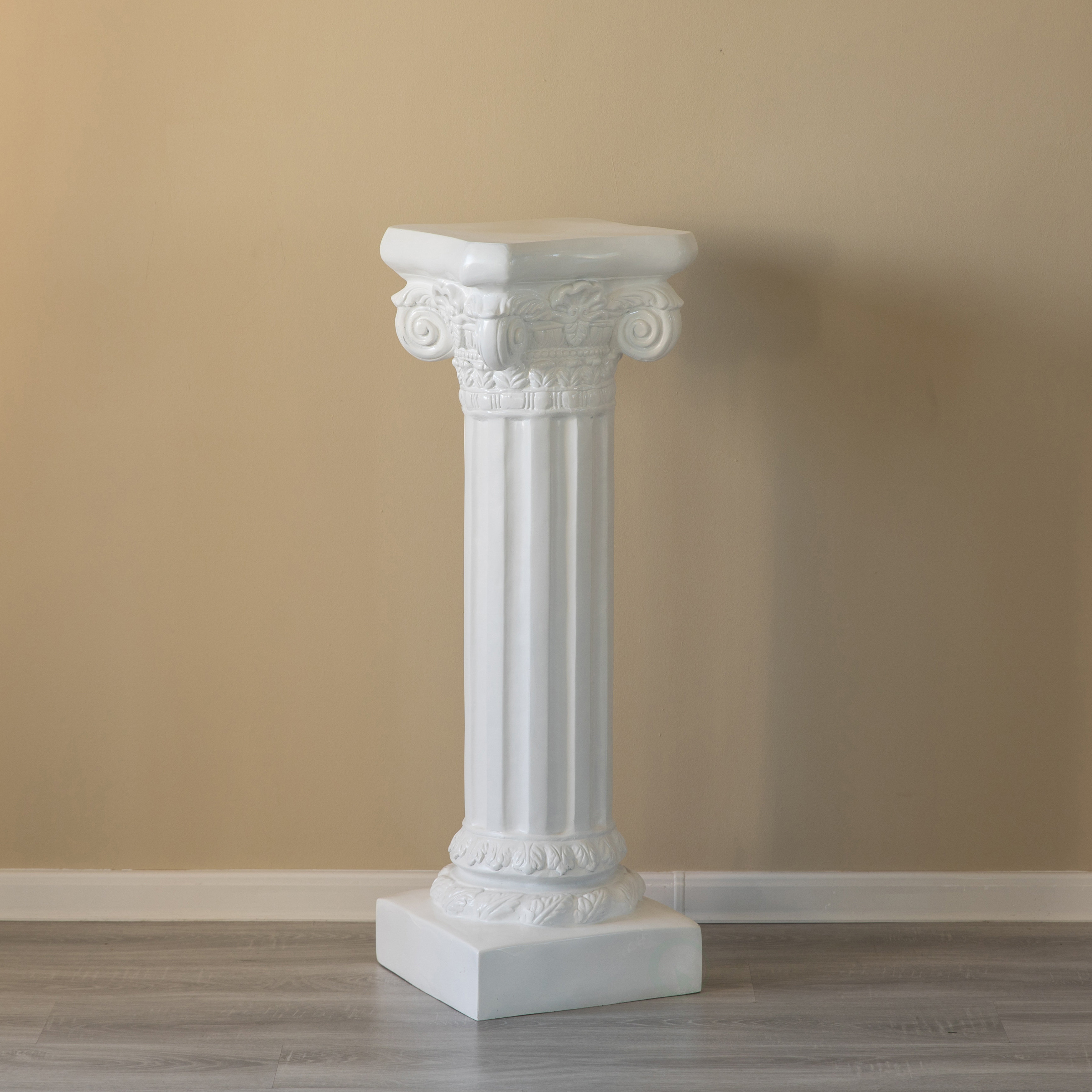 Uniquewise Fiberglass White Plinth Roman Style Piller Pedestal Vase ...