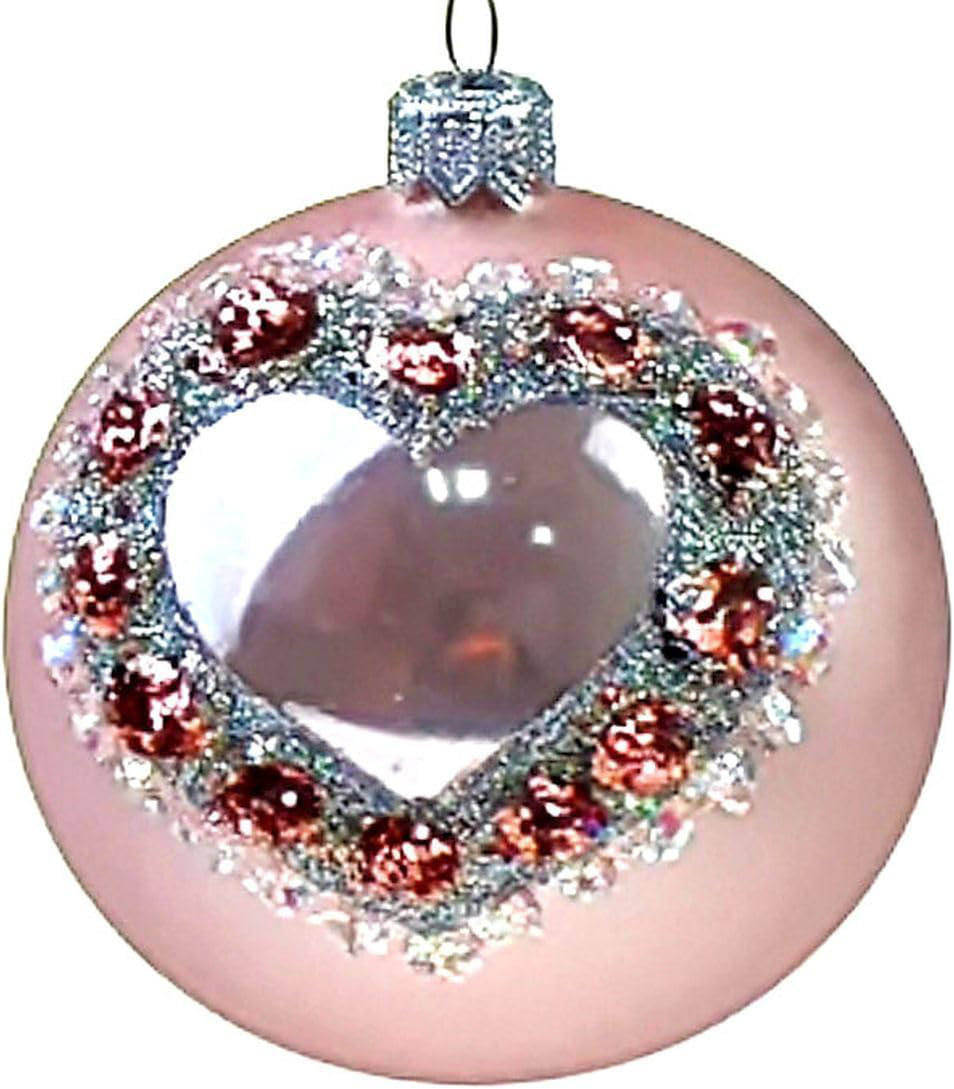 The Holiday Aisle® Victoria Bella Christmas Glass Ball Heart Ornament ...