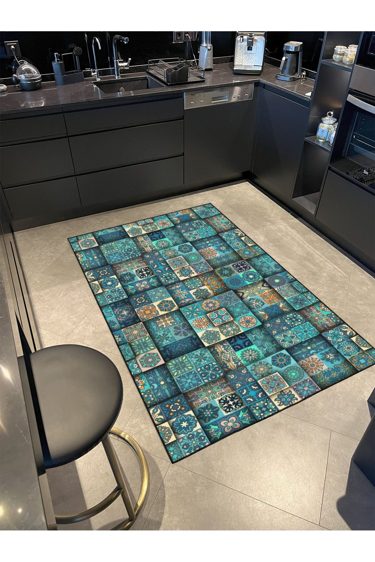 Hokku Designs Tile Embroidered Geometric Pattern Woven Base and ...