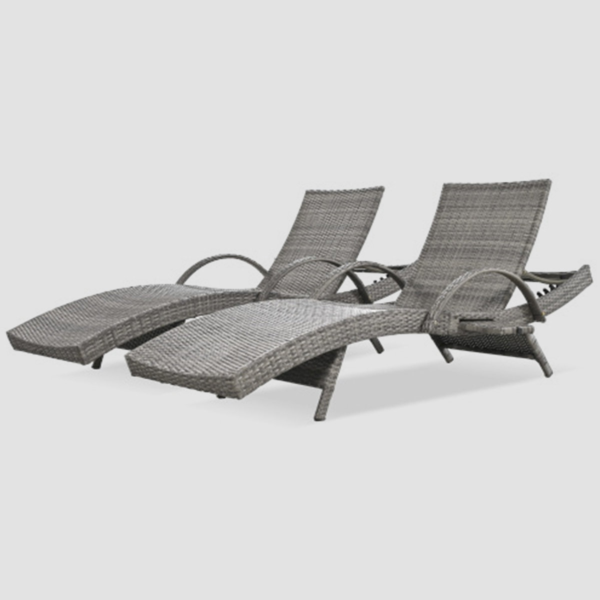 Rosecliff Heights Outdoor Wicker Chaise Lounge Chairs Set of 2 | Wayfair