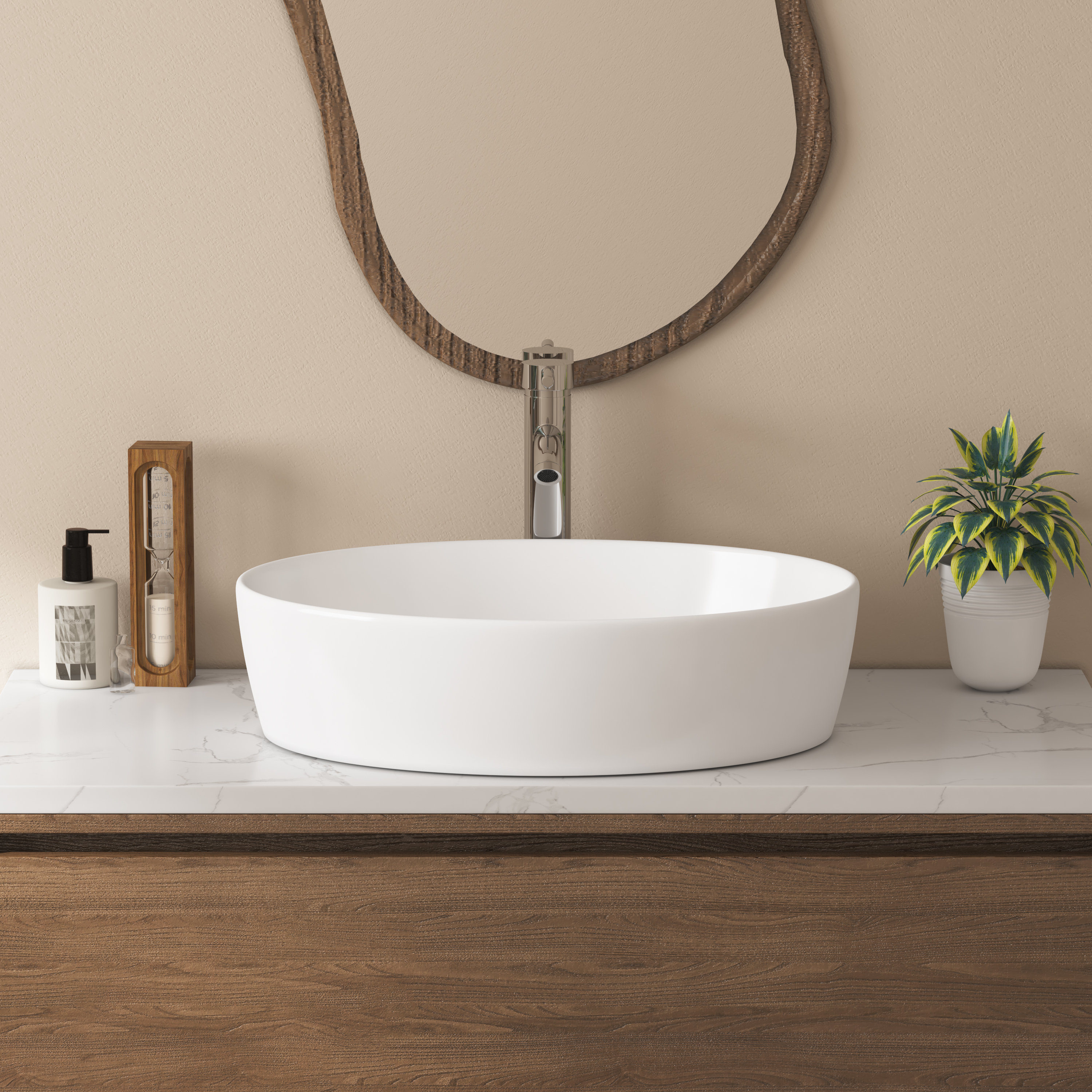 Eridanus 550mm x 410mm Countertop Oval Vitreous China Basin Bathroom ...