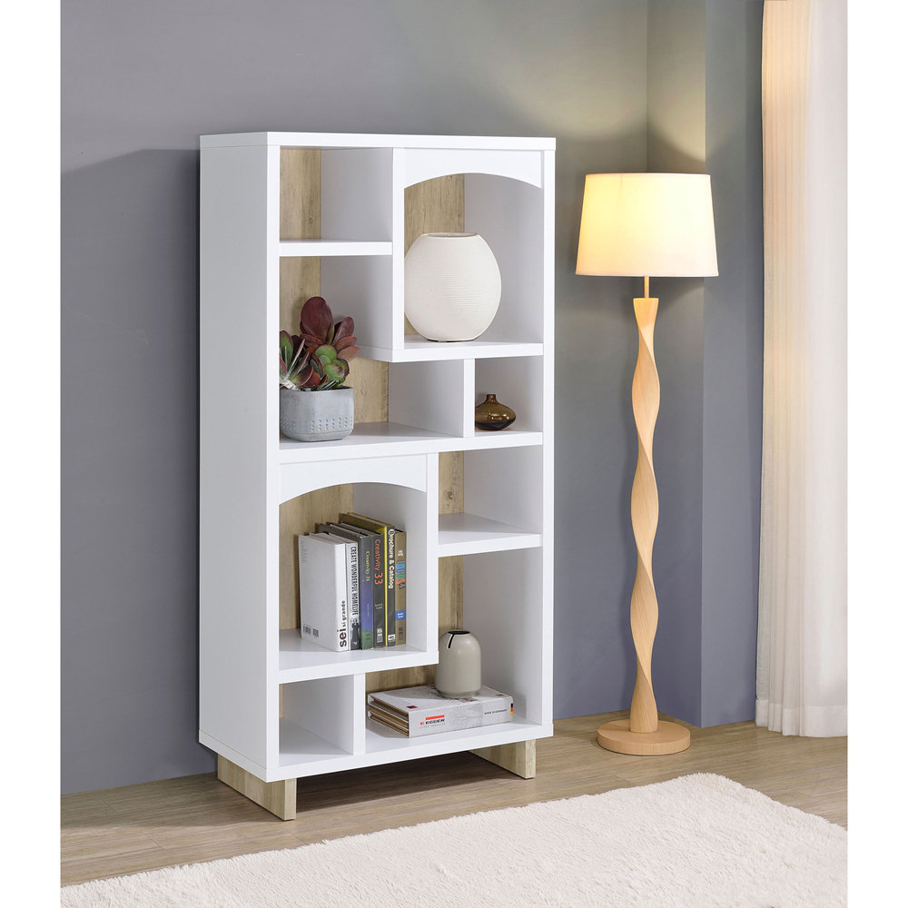 Latitude Run® Charming Rustic-Modern Bookcase with Arch Details and ...