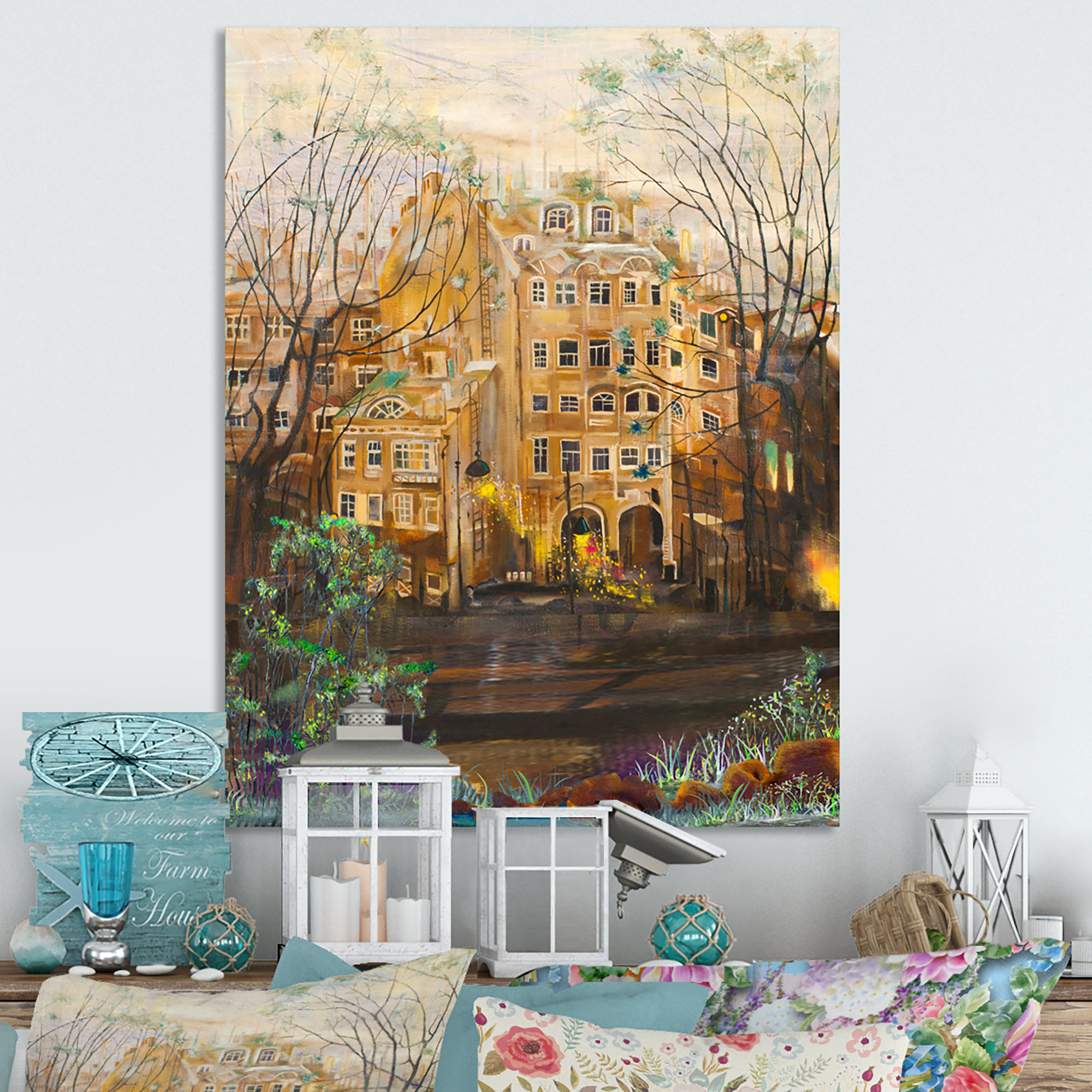 Design Art 52_Saint Petersburg Cityscape - Vintage Canvas Art Print ...