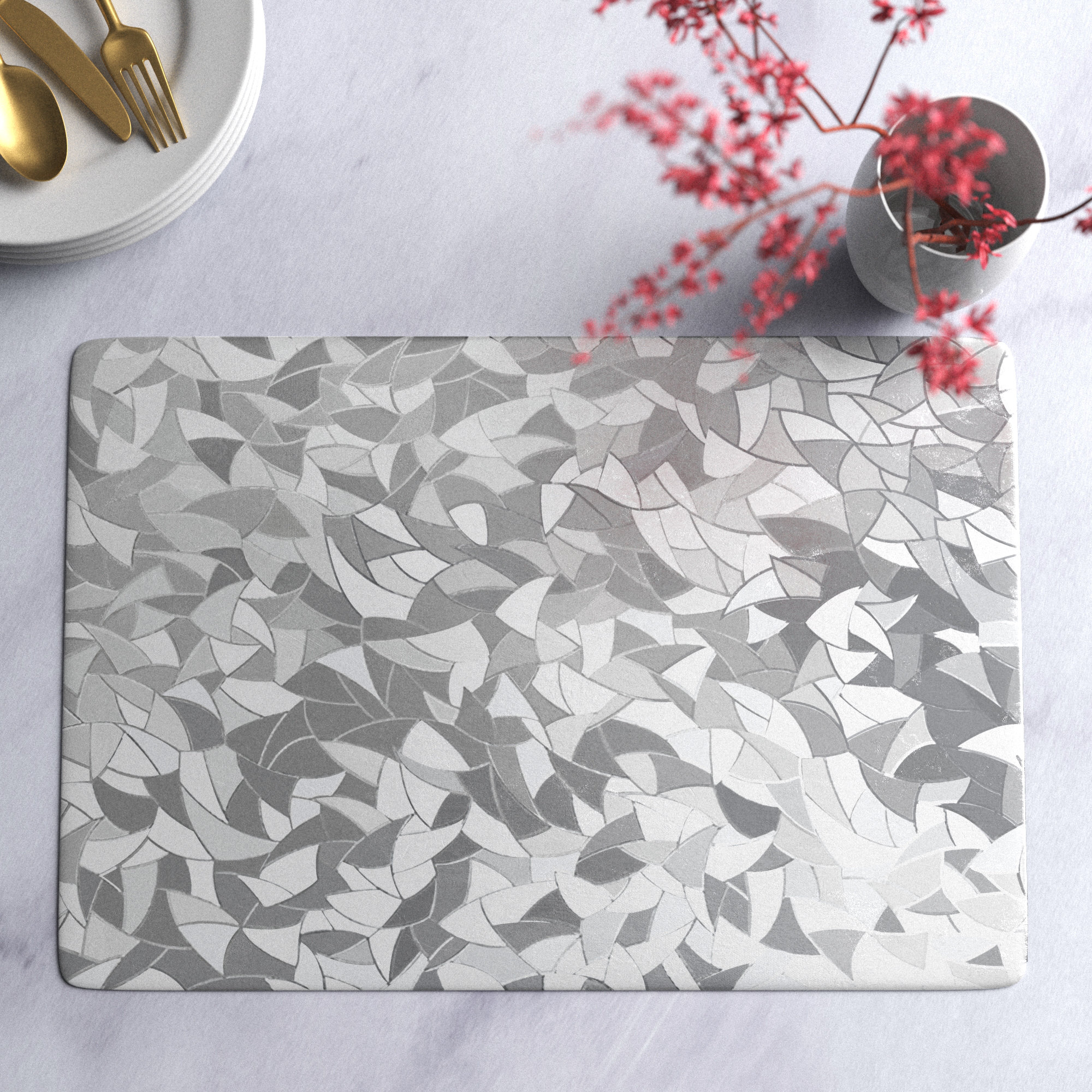 Mercer41 Celimar Reversible Shimmering Metallic Leaf 4 Piece Vinyl ...