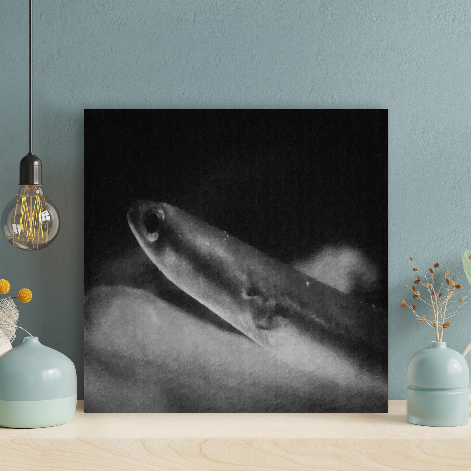 Rosecliff Heights A Grayscale Photo Of A Normal Fish - 1 Piece Square ...