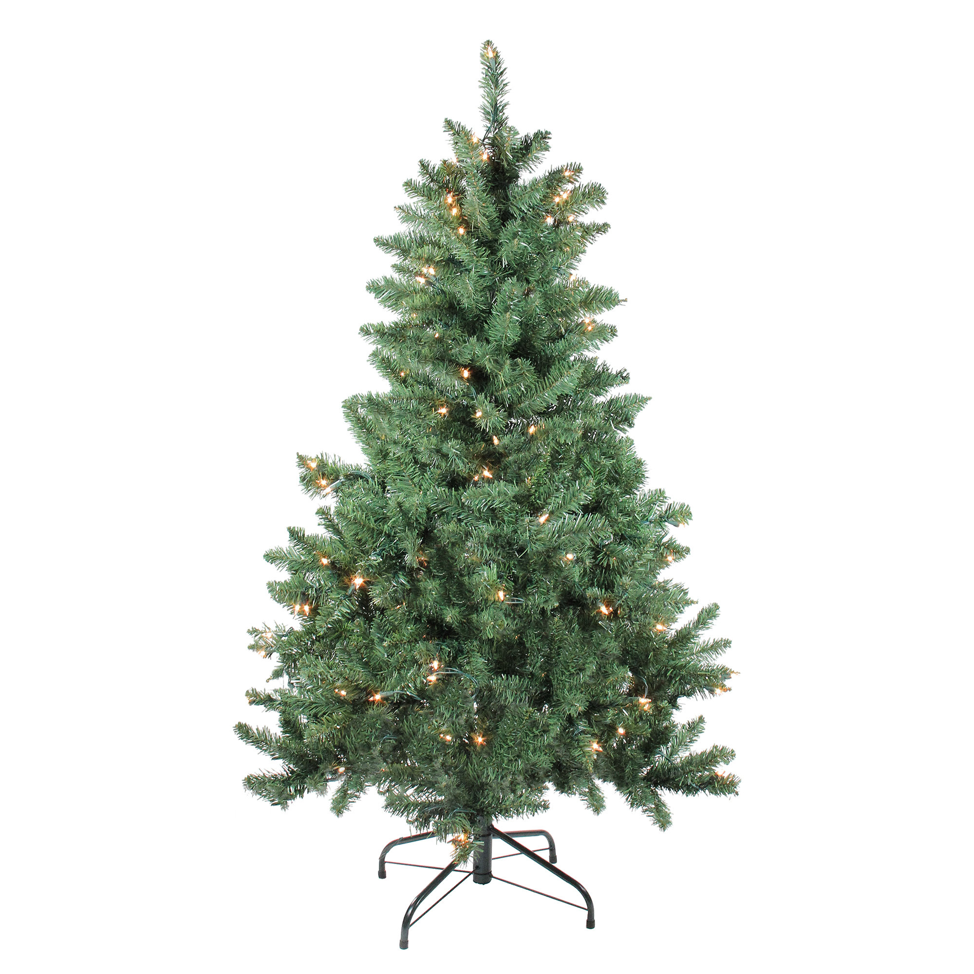Northlight Seasonal 4.5' Pre-lit Full Buffalo Fir Artificial Christmas ...