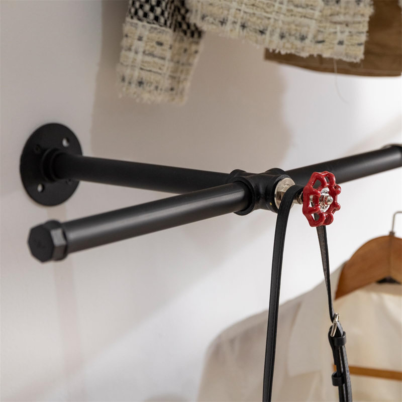 Rebrilliant Nikira Metal Wall Mounted Clothes Rack | Wayfair