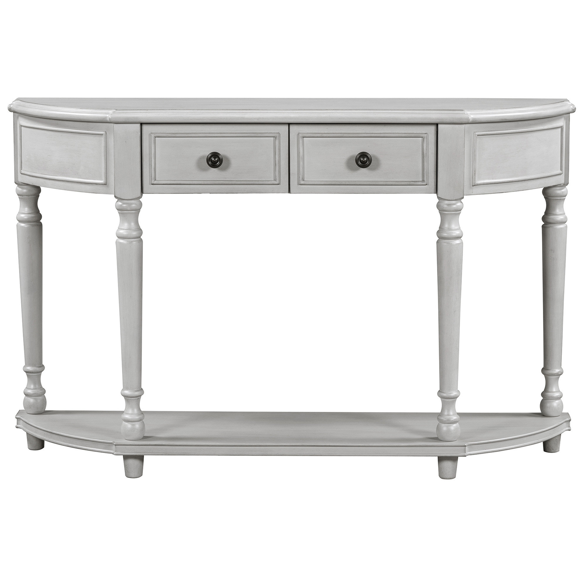 Alcott Hill® Retro Circular Curved Design Console Table with Open Style ...