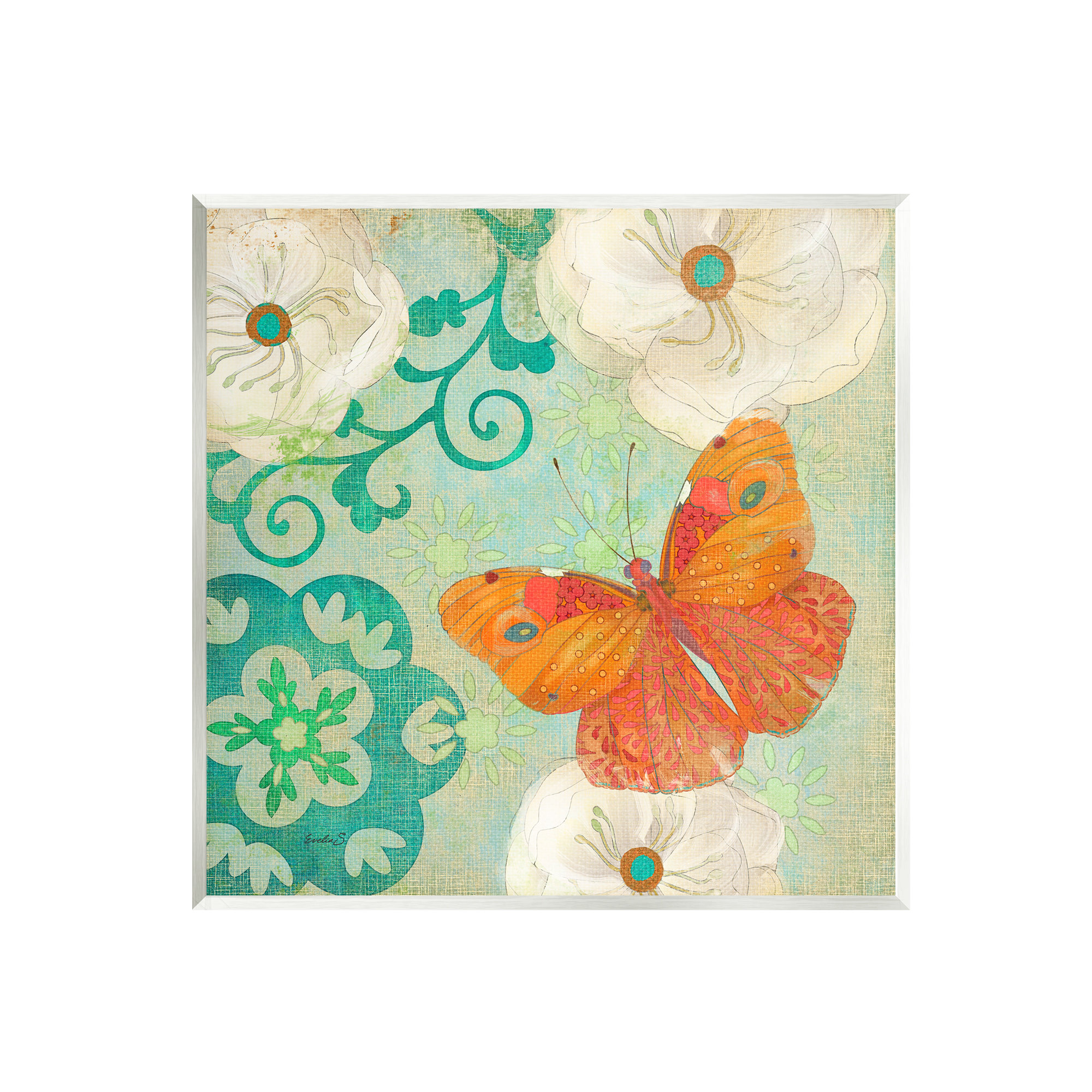 Stupell Industries Ay-982-Wood Cherokee Rose Butterfly by Evelia ...