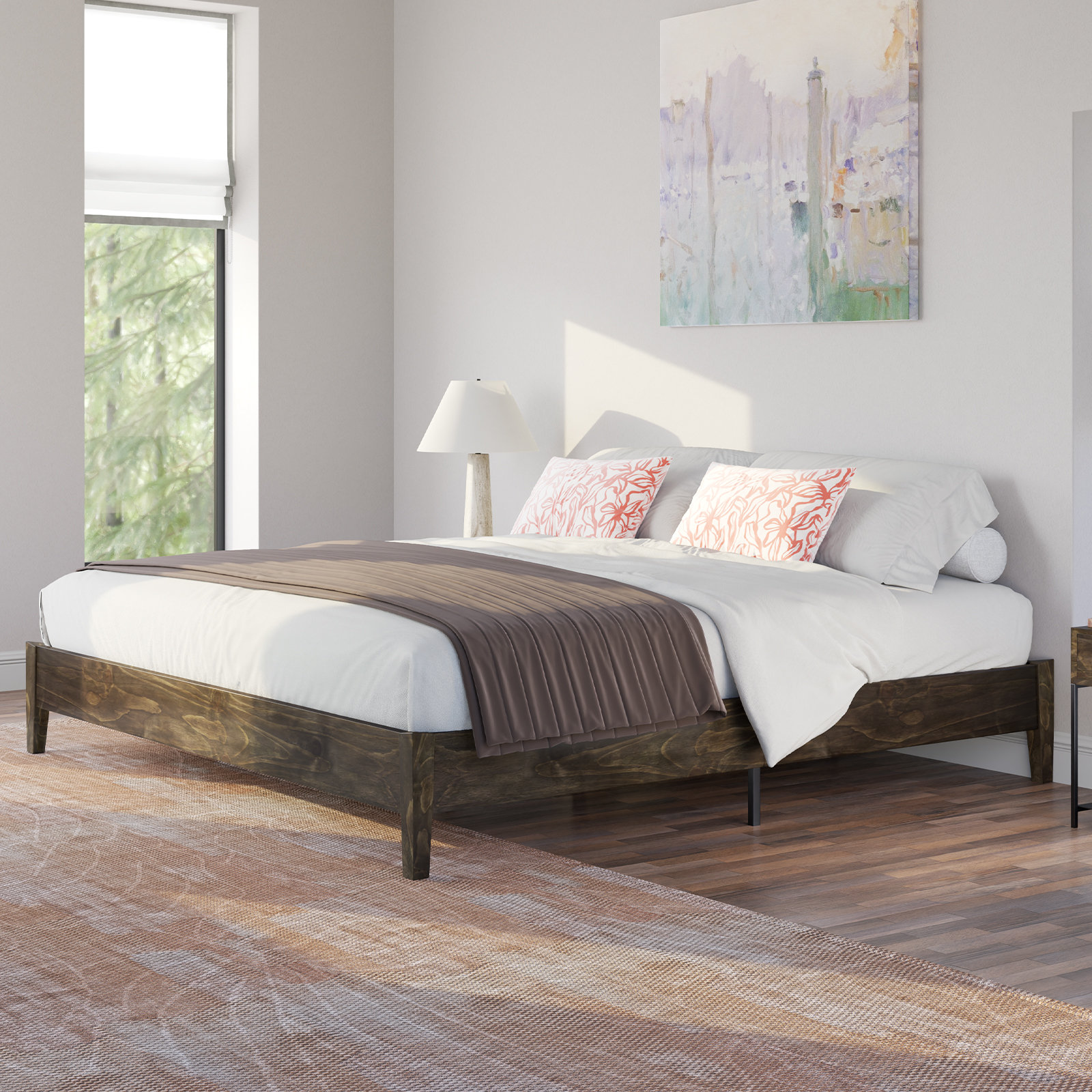 The Twillery Co.® Rael Solid Wood Bed Frame with No Headboard & Reviews ...