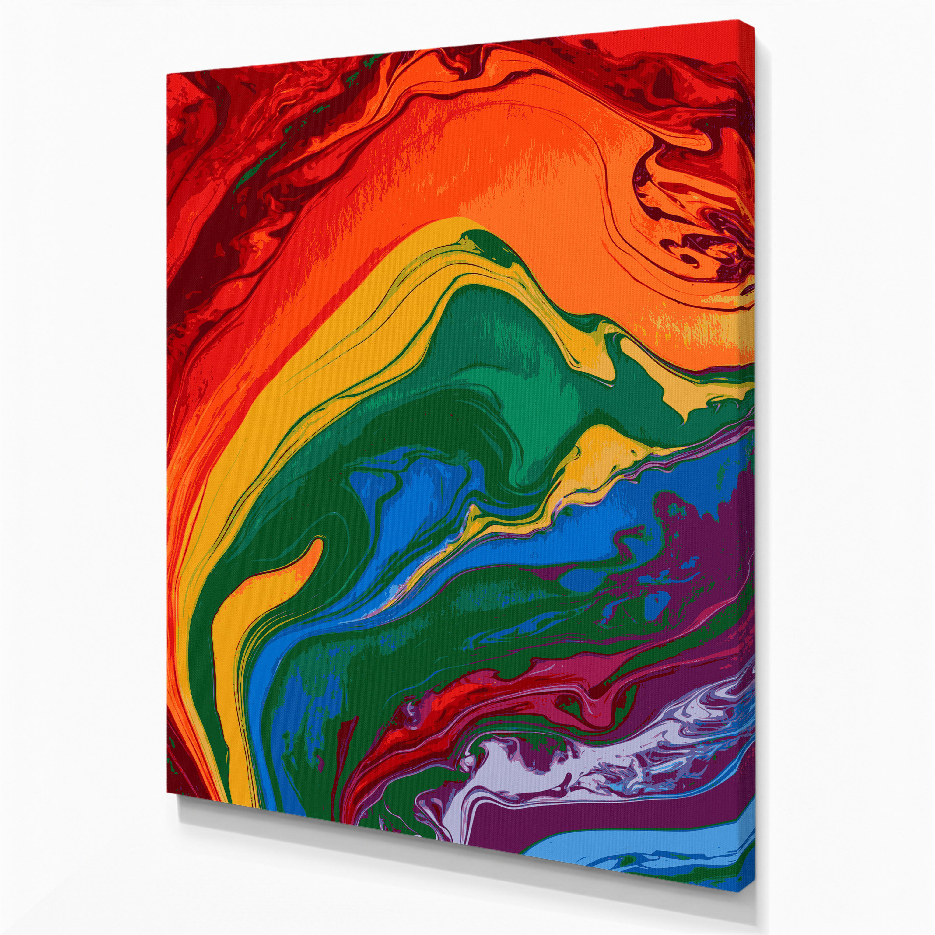 Latitude Run® Abstract Fluid Art 35 Orange Canvas Wall Art | Wayfair