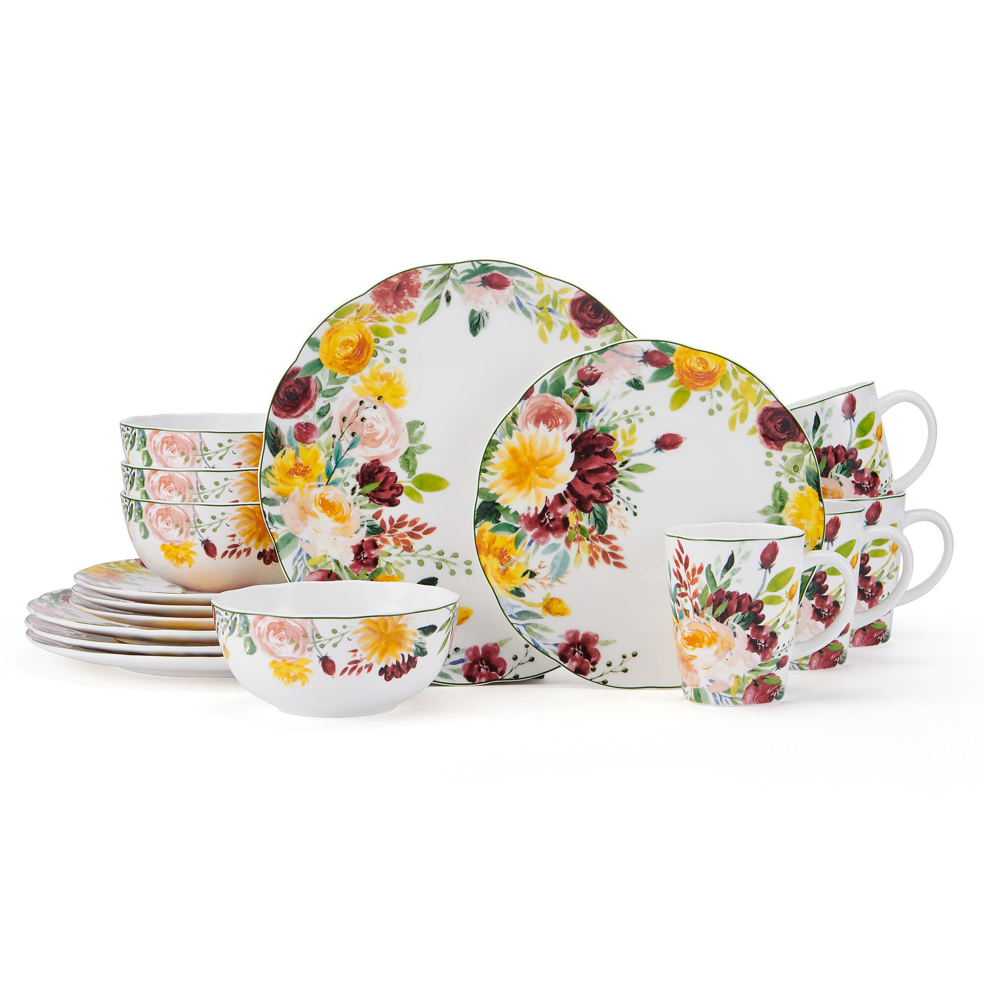 Mikasa Clara 16-Piece Lightweight Chip-Resistant Bone China Dinnerware ...