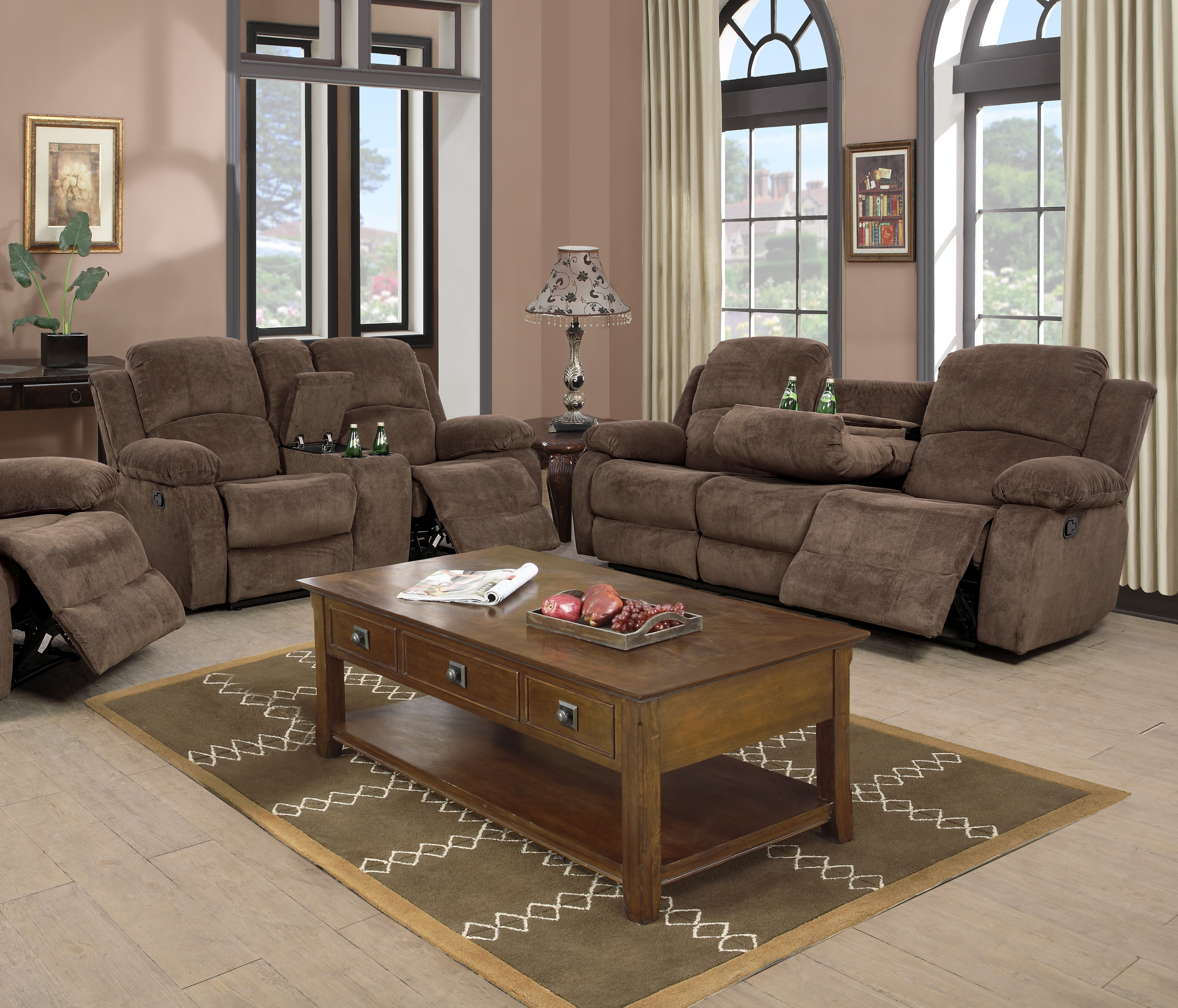 Lark Manor™ Amaker Light Blue Fluffy Fabric 2-Piece Couch Living Room ...