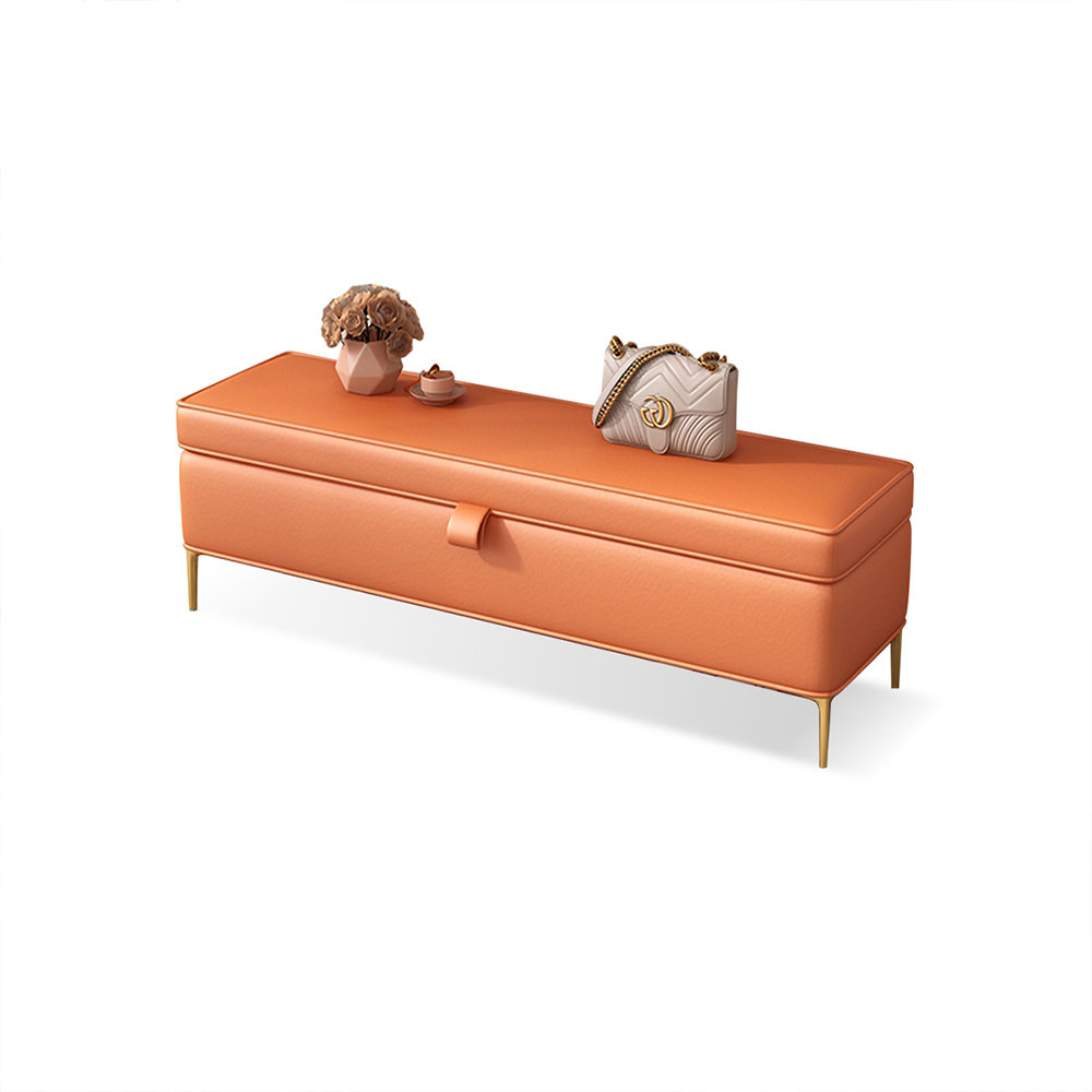 Hokku Designs 47.24" Orange Upholstered Benches | Wayfair