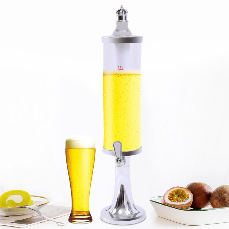 Prep & Savour Brinisha 3L Clear Beer Tower Beverage Dispenser with LED ...