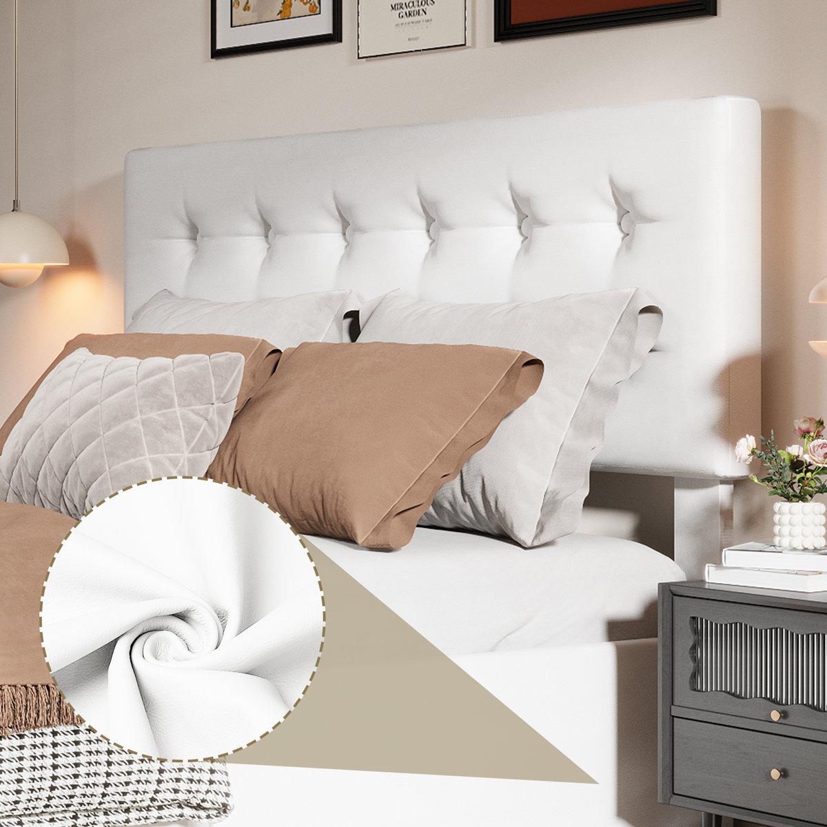 Latitude Run® Velvet Upholstered Platform Bed Frame with Button Tufted ...
