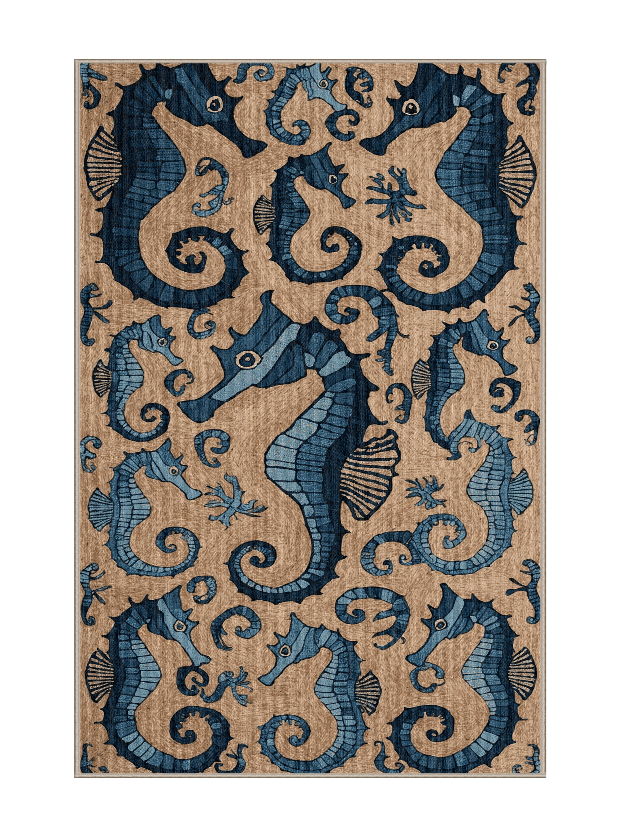 Longshore Tides Washable Seahorse Family Coastal Area Rug | Wayfair