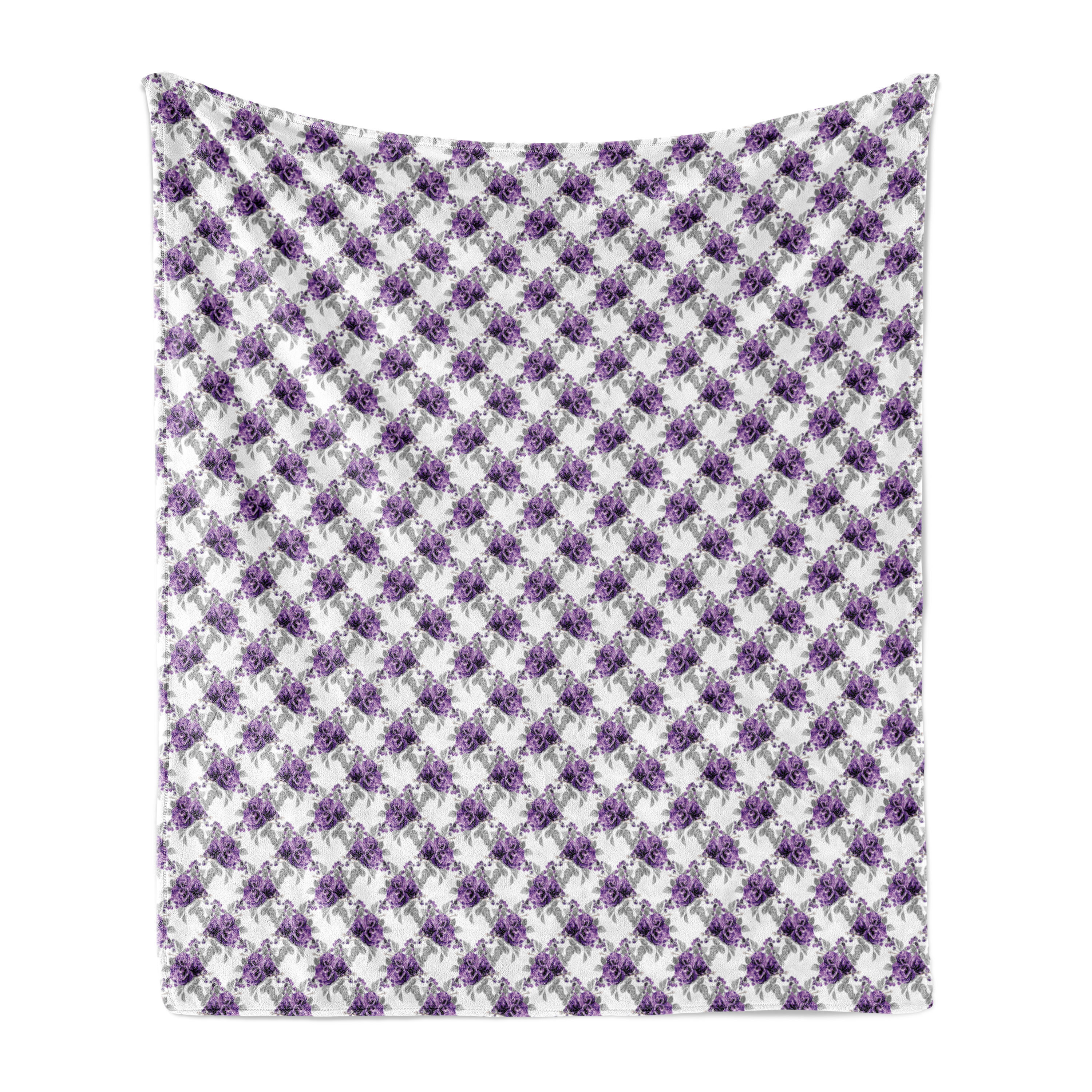 Ambesonne Wedding Fleece Throw Blanket Romantic Violet Rose Blooms ...