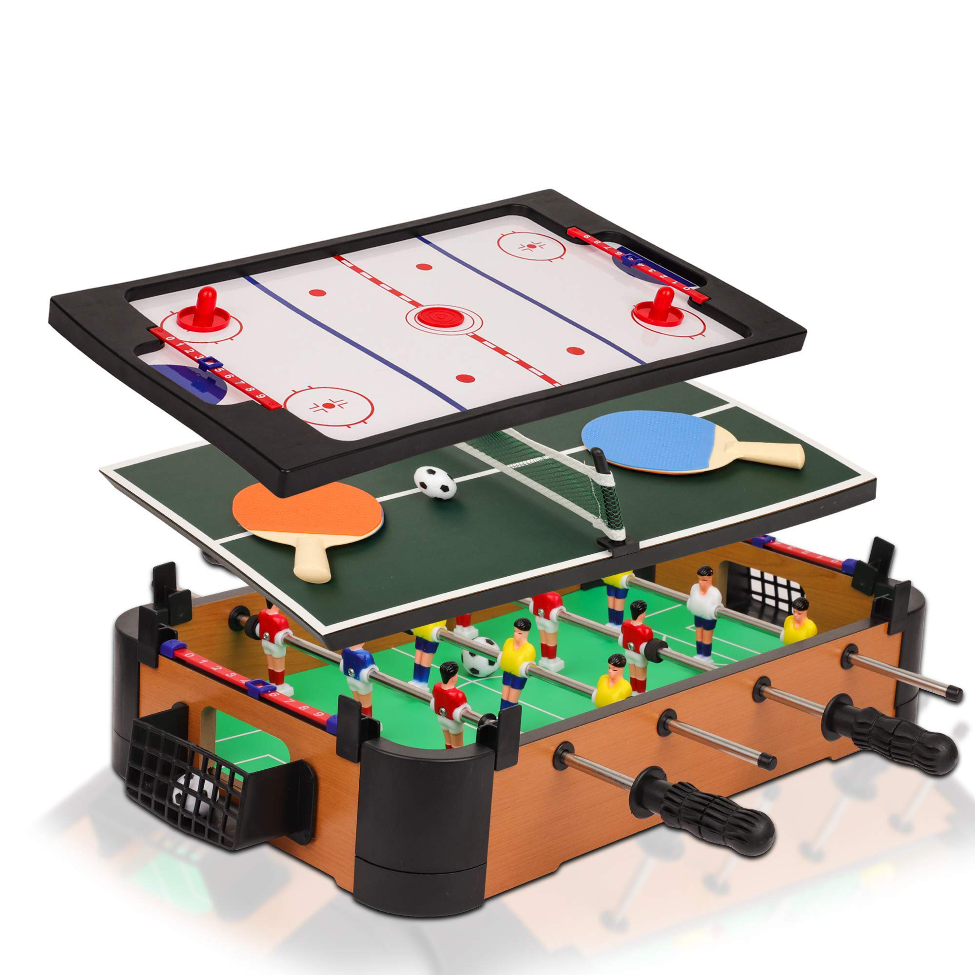 Bassetts 3-In-1 Multi-Function Game Table，Mini Table Games , Arcade ...