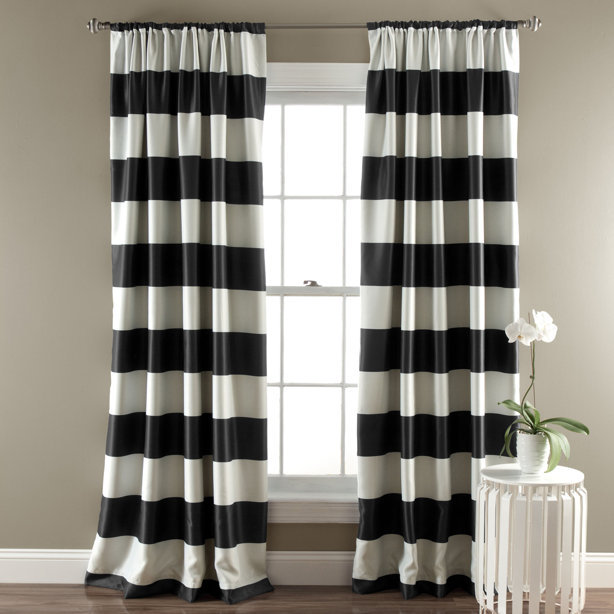 Lush Decor Stripe Striped Room Darkening Thermal Curtain Panels ...